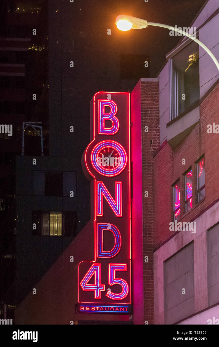 Bond sign time square hi-res stock photography and images - Alamy