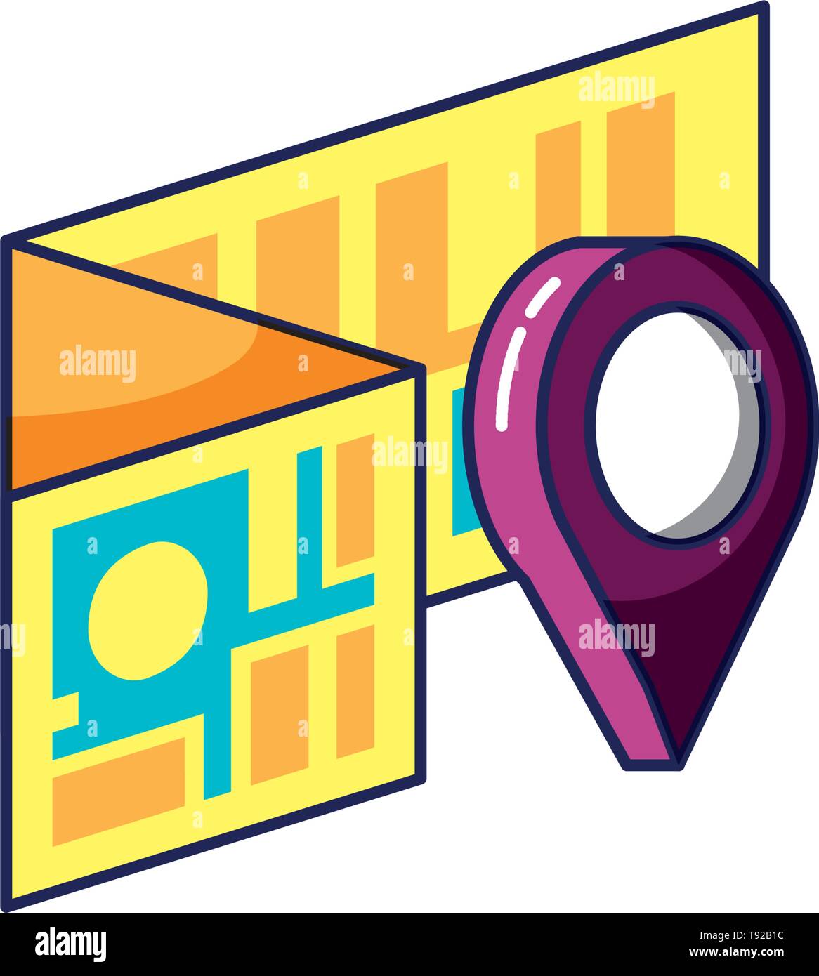 pin pointer location with map guide location vector illustration design ...