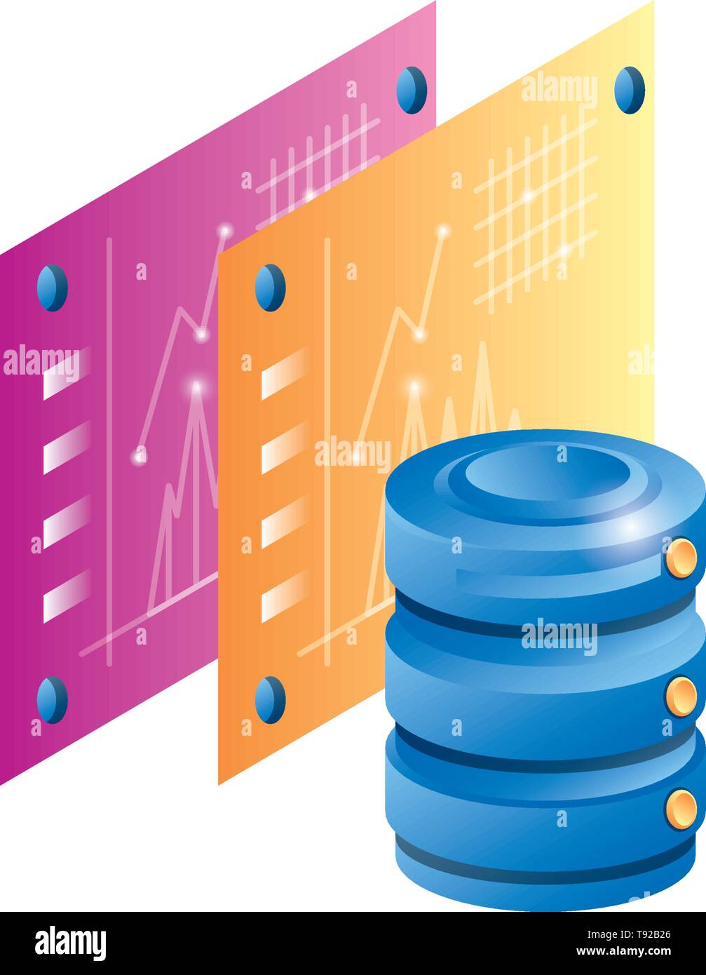 data center disk with statistics webpage template vector illustration design Stock Vector Image ...