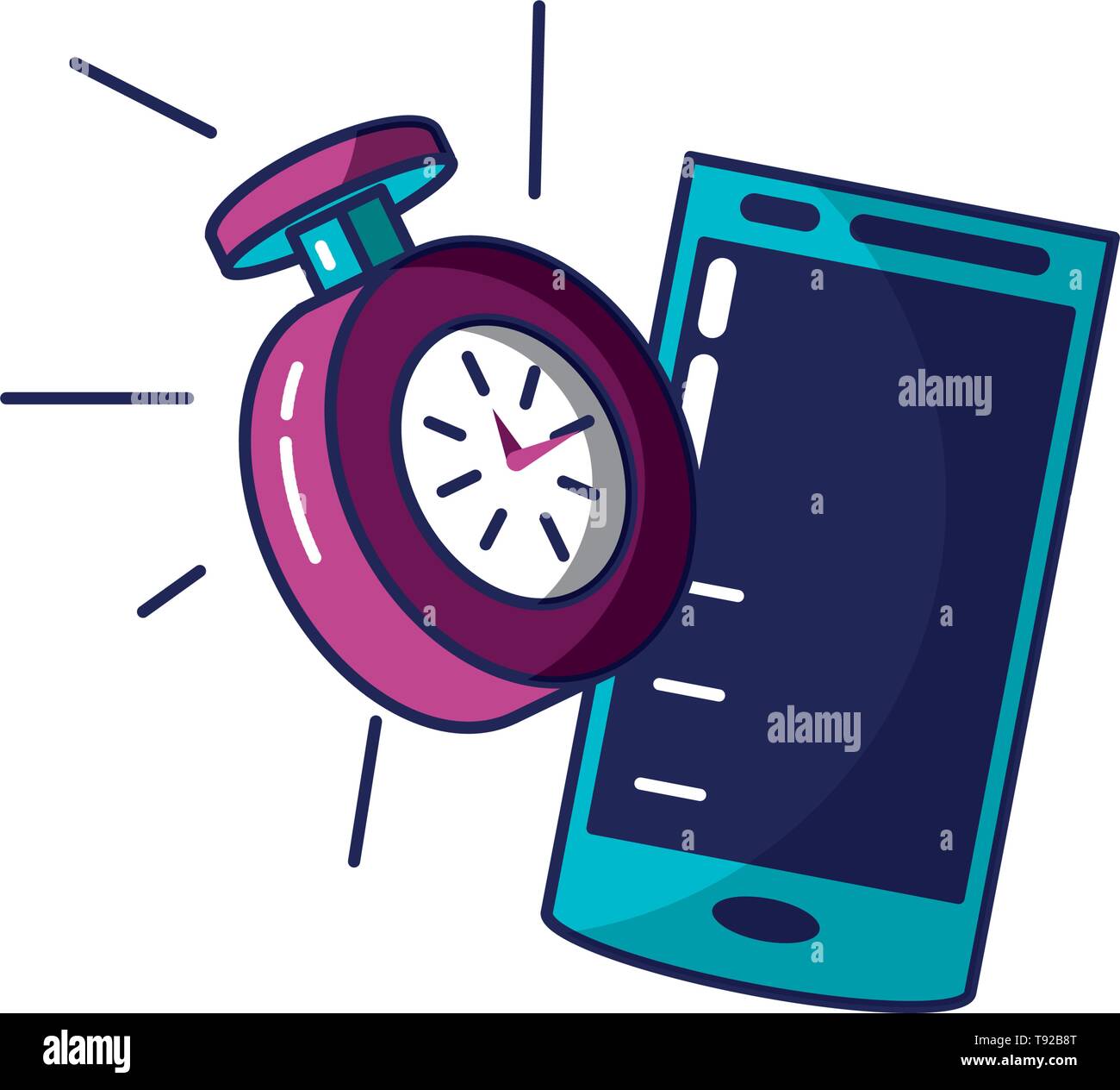 chronometer time with smartphone device vector illustration design ...