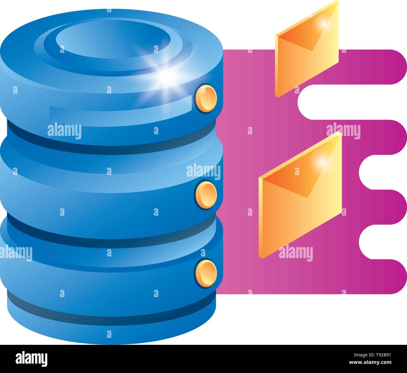 data center disk with envelopes vector illustration design Stock Vector ...