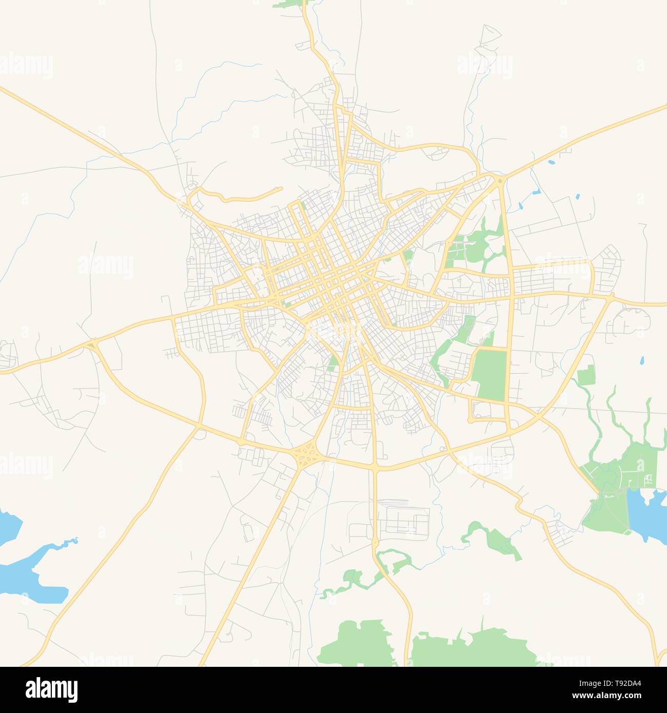 Empty vector map of Holguín, Holguín, Cuba, printable road map created ...