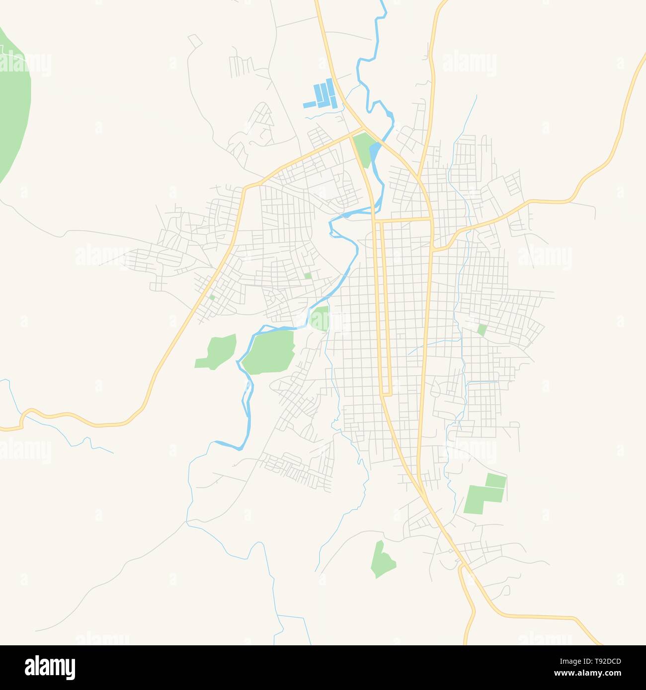 Empty vector map of Esteli, Esteli, Nicaragua, printable road map ...