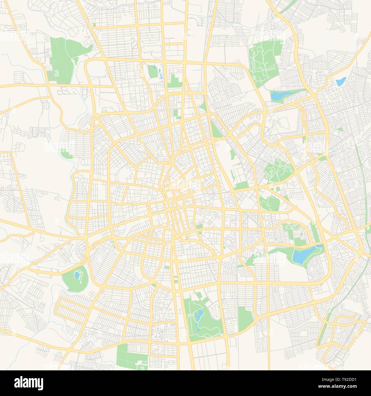Empty vector map of Aguascalientes, Aguascalientes, Mexico, printable ...