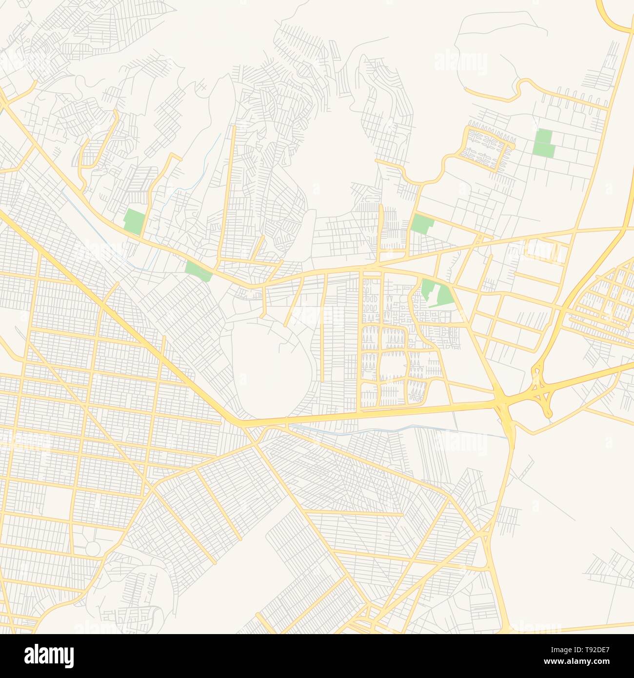 Empty vector map of Ixtapaluca, México, Mexico, printable road map ...