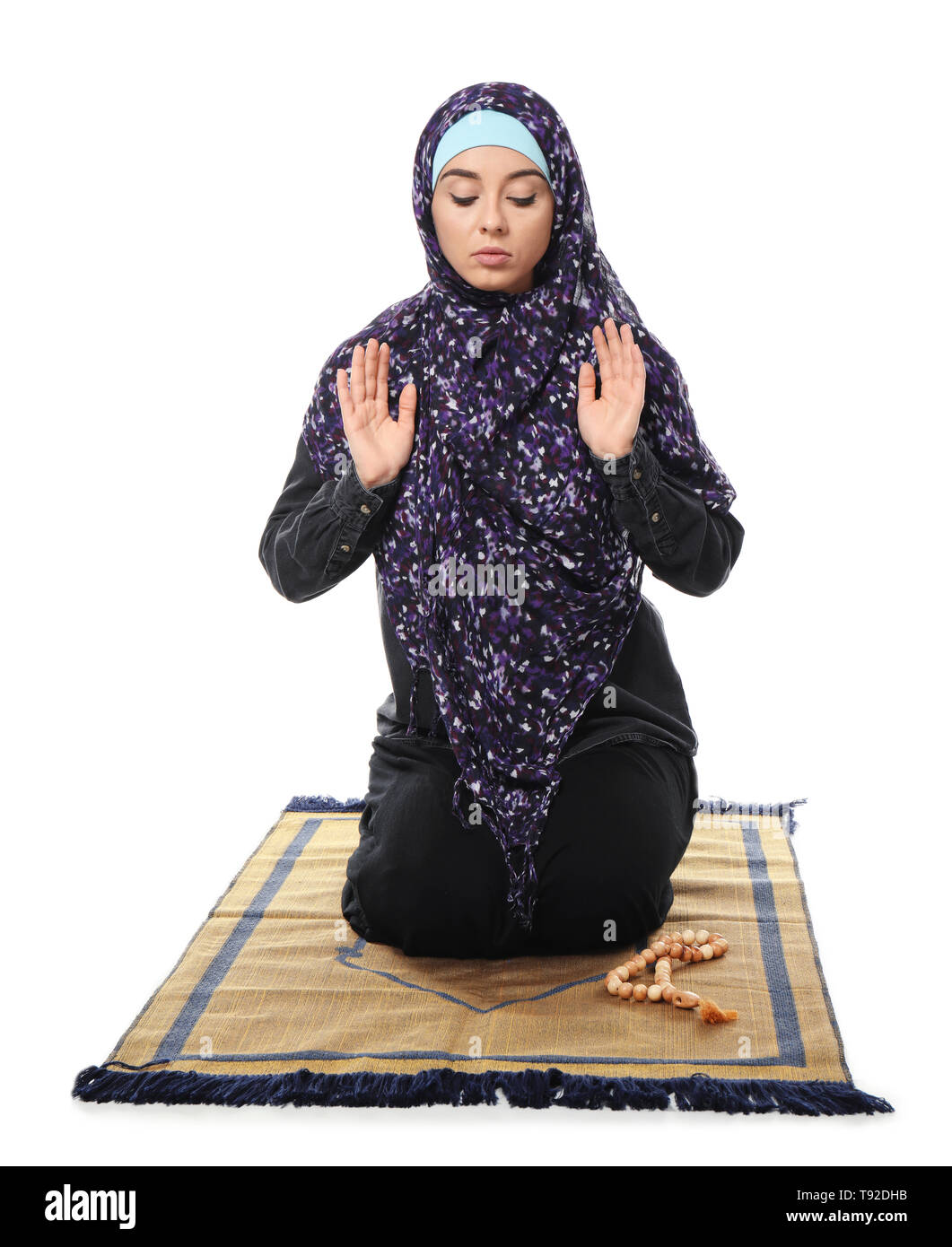 Young arabic woman sitting Cut Out Stock Images & Pictures - Alamy