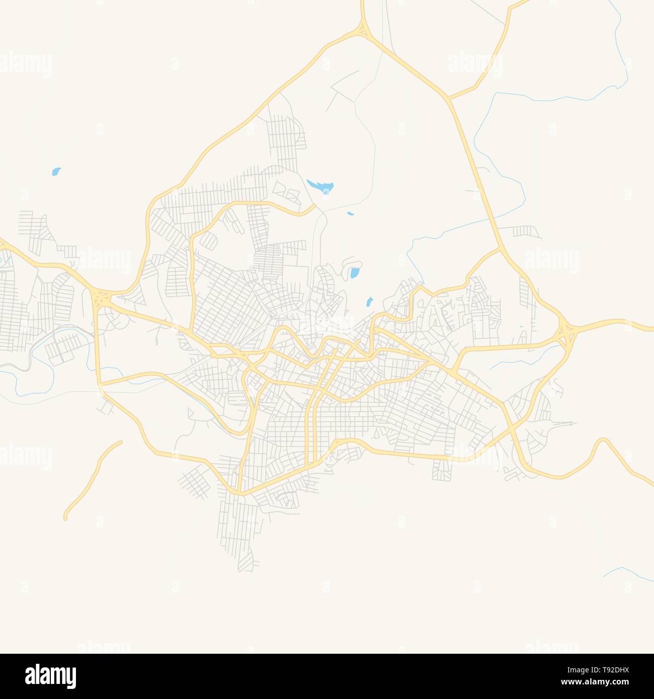 Empty vector map of Hidalgo del Parral, Chihuahua, Mexico, printable ...