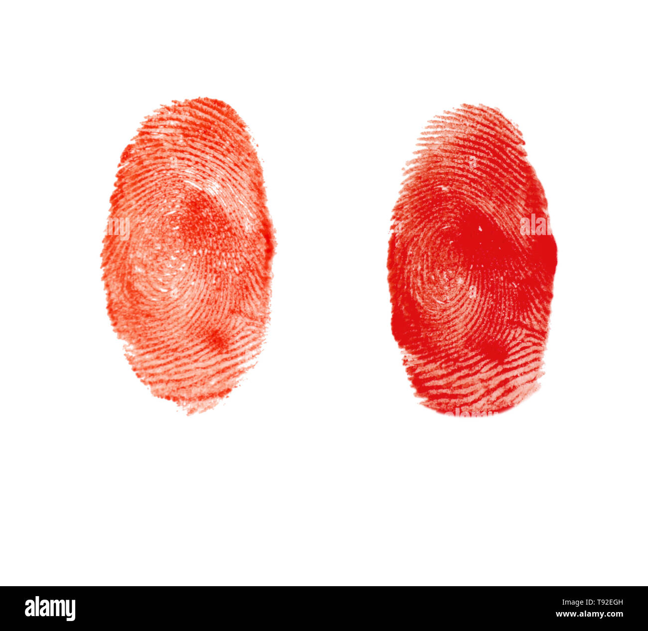 Bloody fingerprints on white background Stock Photo - Alamy