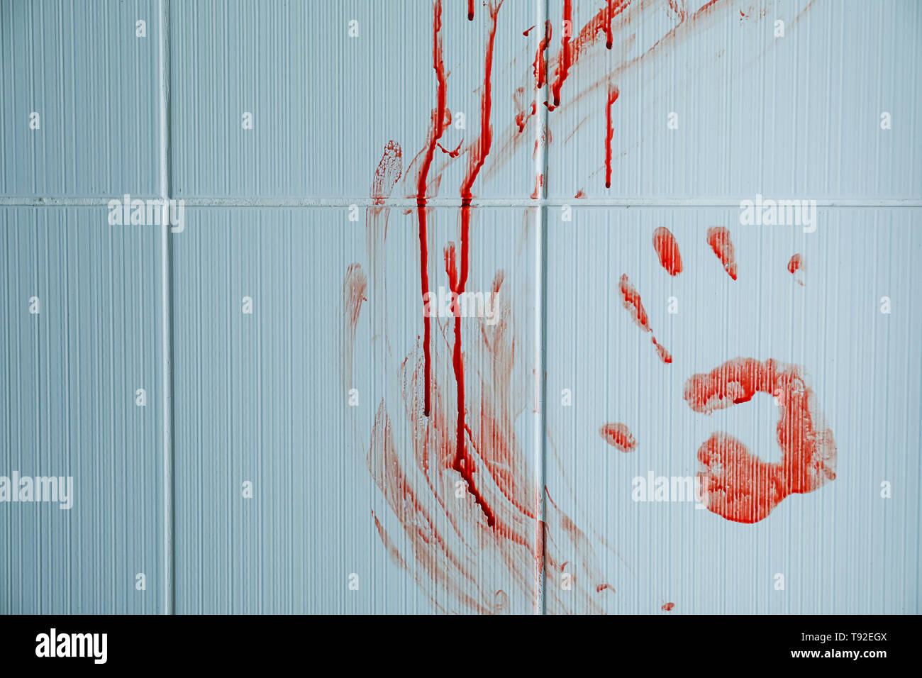 Blood splatter on the tile hi-res stock photography and images - Alamy