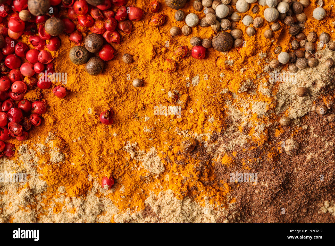 Different aromatic spices, closeup Stock Photo - Alamy