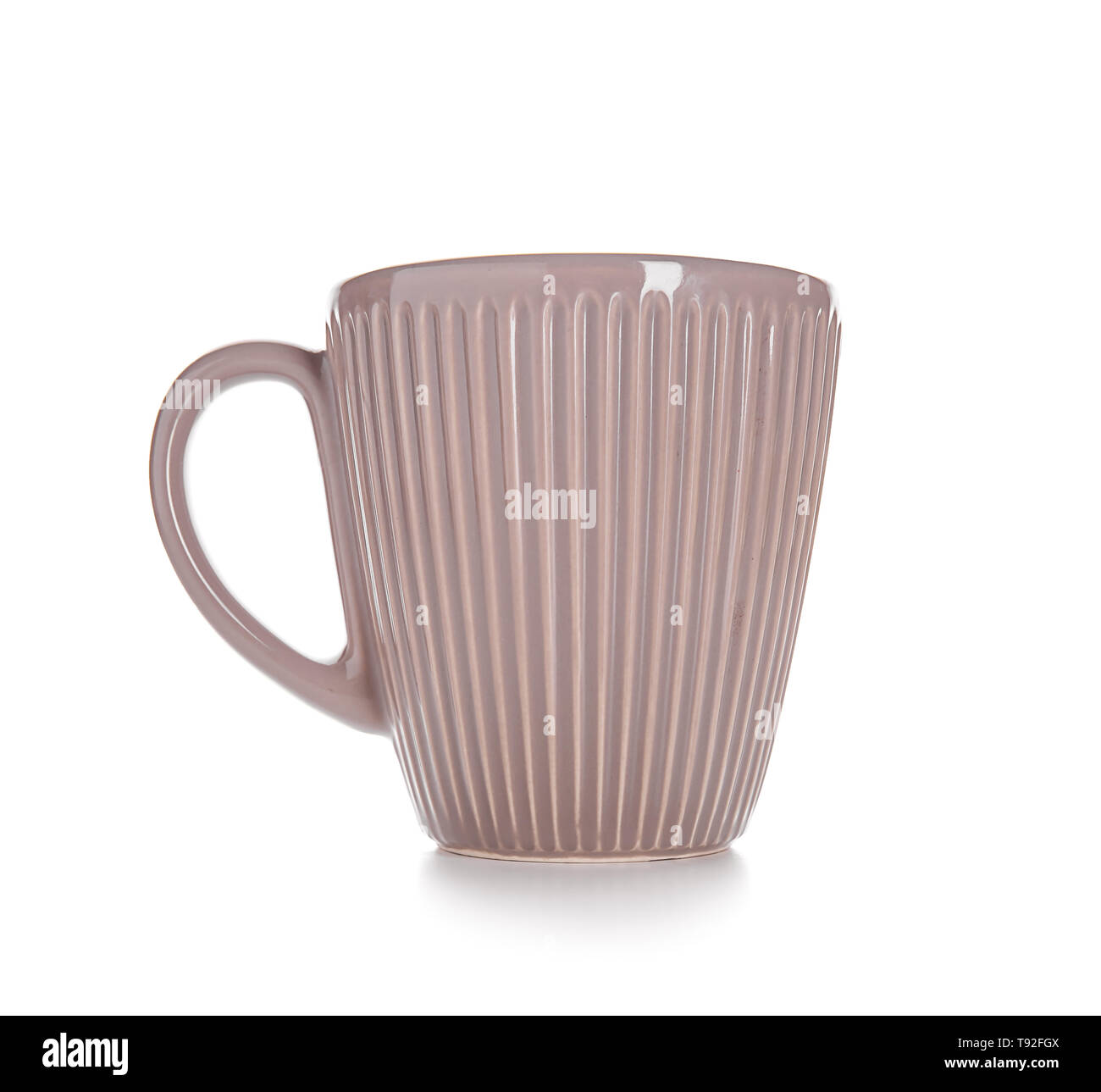 Clean empty mug on white background Stock Photo - Alamy