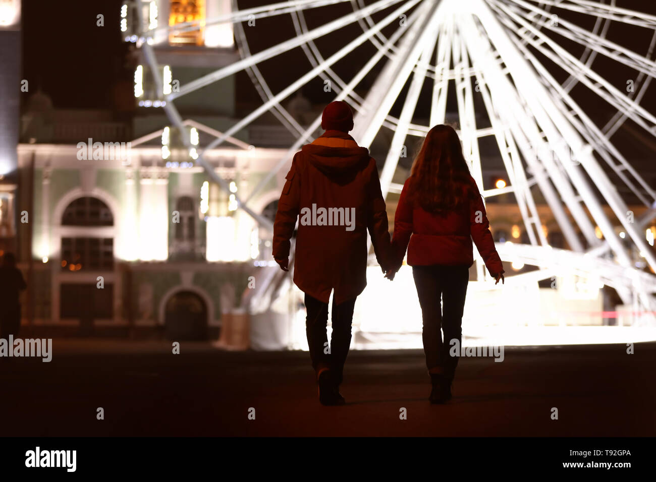 Romantic Ferris Wheels At Night