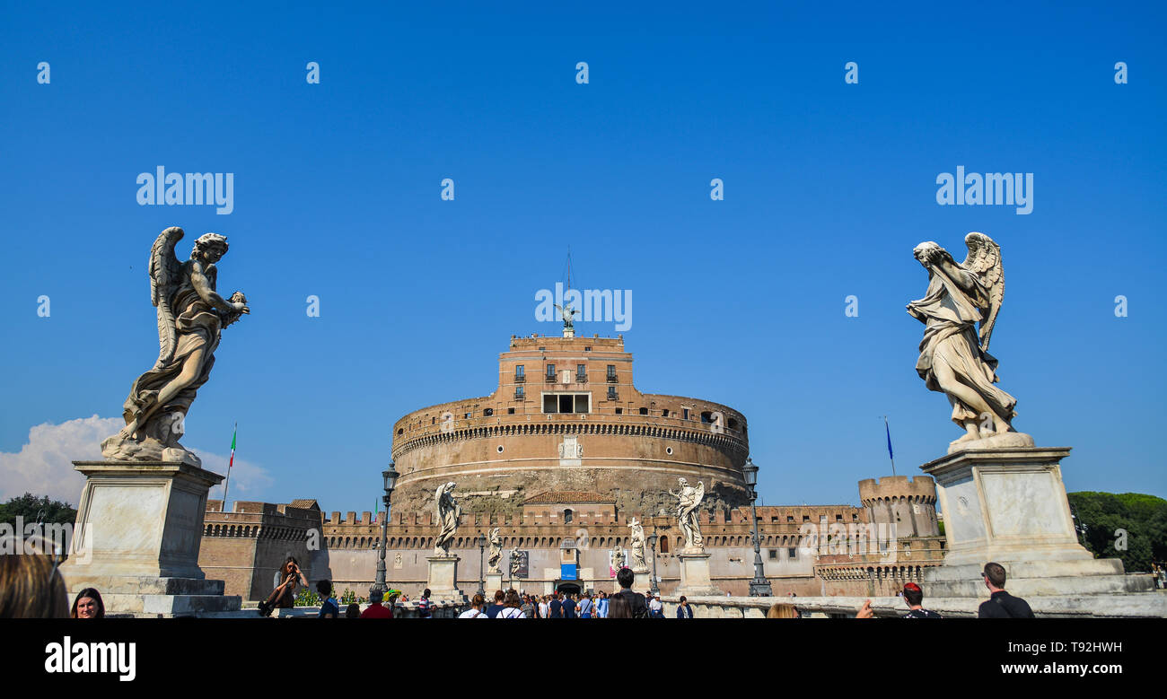 Vatican - Oct 14, 2018. View of Castle of San Angelo in sunny day. The ...
