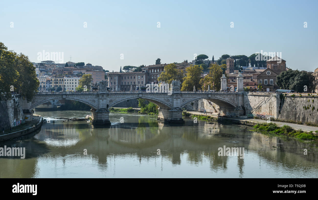 Aelian Bridge or Pons Aelius (Roman bridge) in Rome, Italy Stock Photo ...