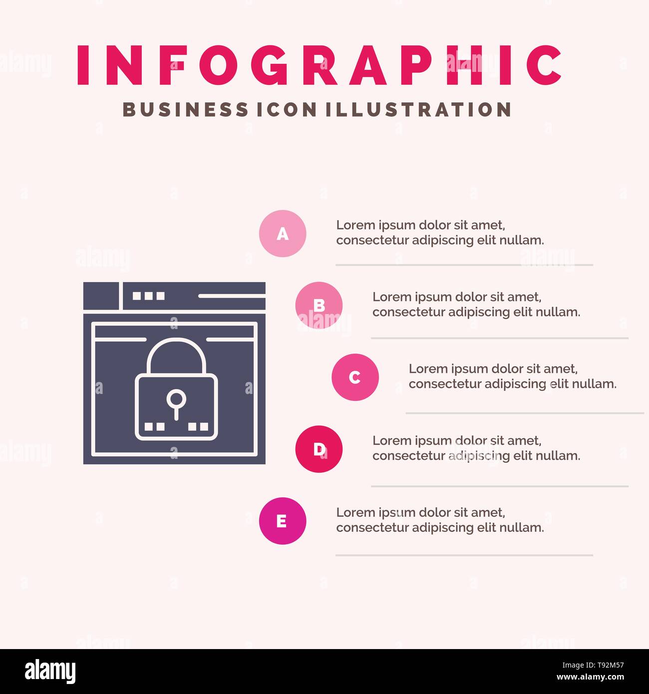 Login, Secure, Web, Layout, Password, Lock Solid Icon Infographics 5 ...