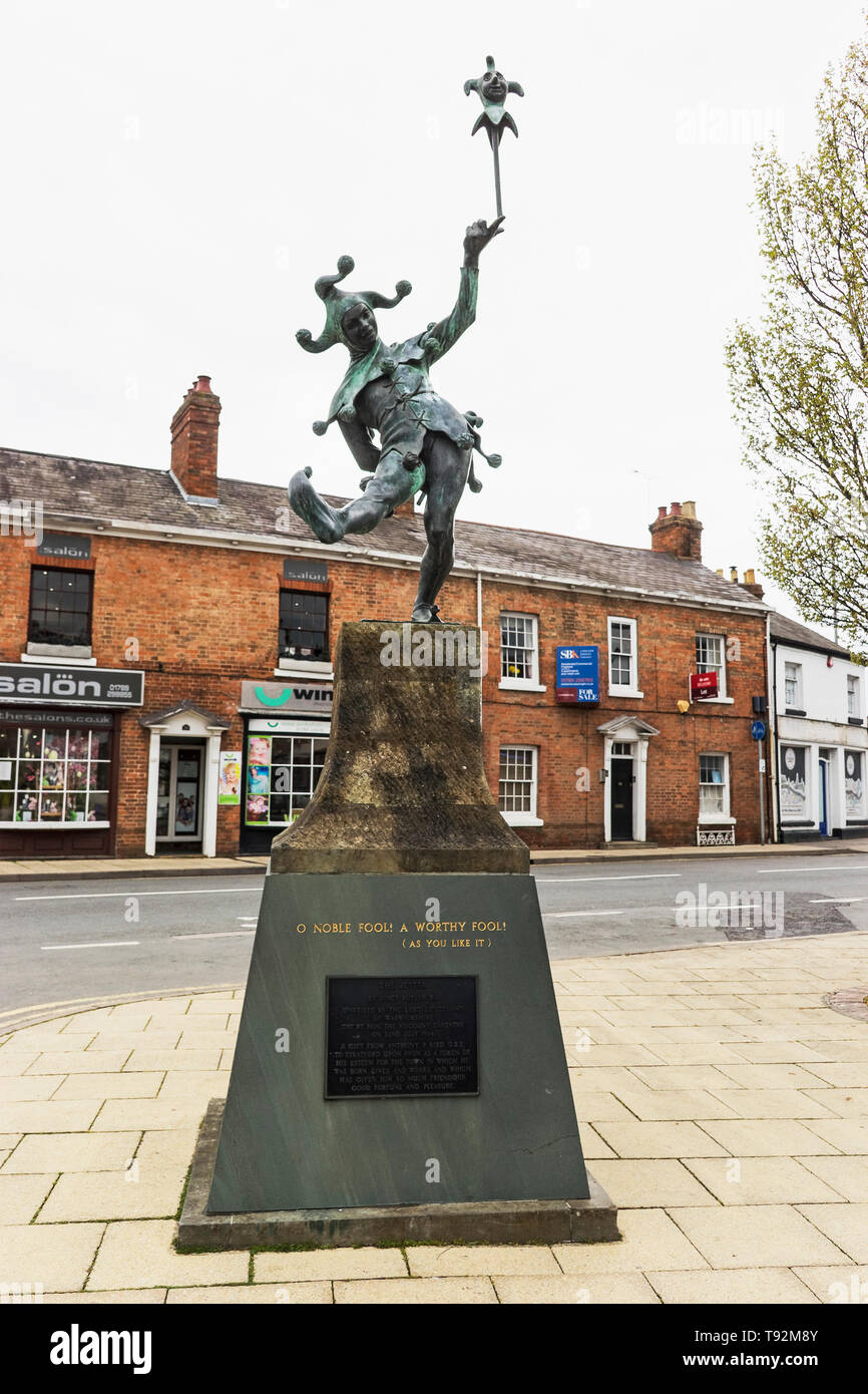 The Jester statue by James Butler at Stratford upon Avon, UK Stock ...