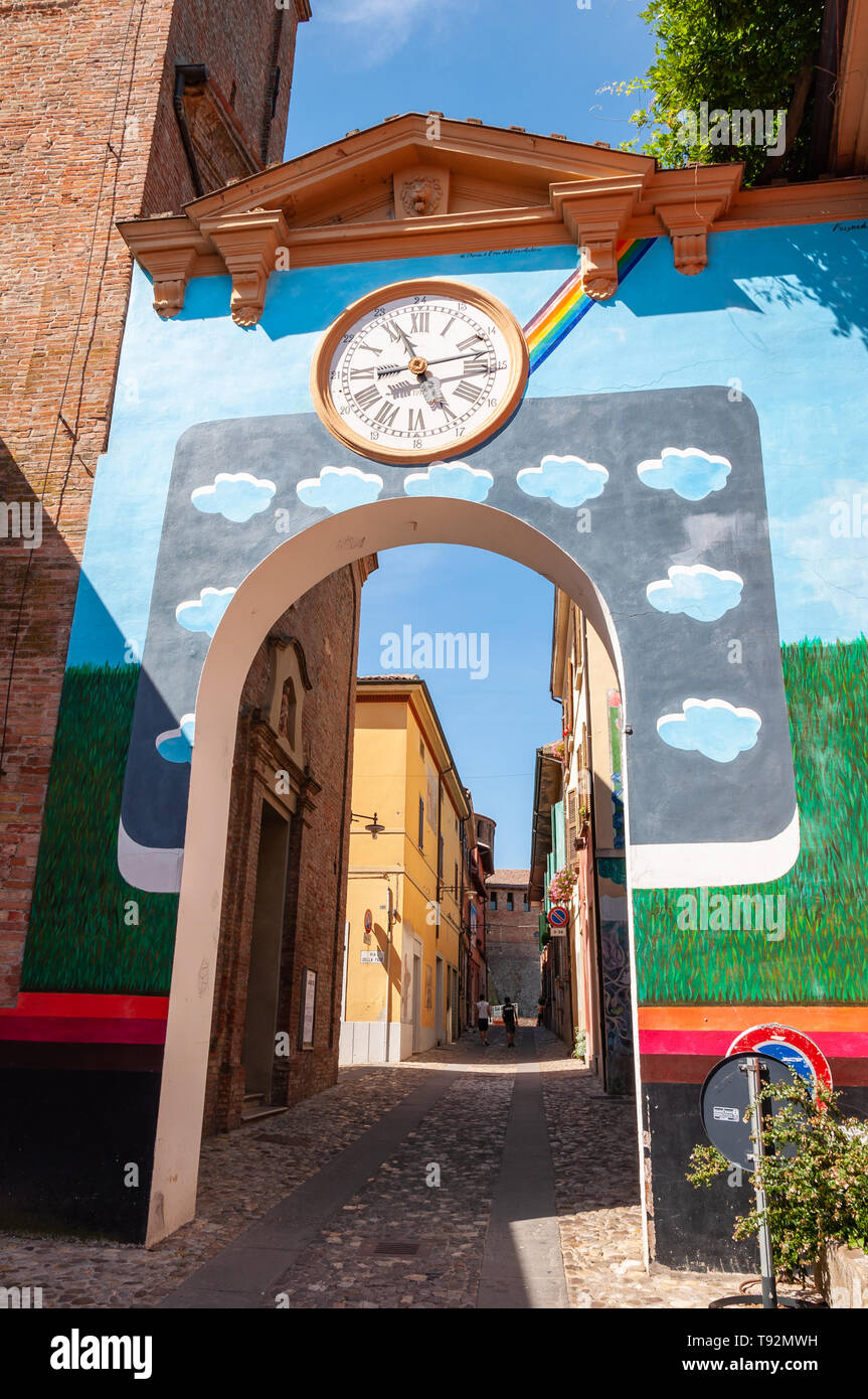 Dozza Italy: Detail of the ancient village. City in the Emilia Romagna ...