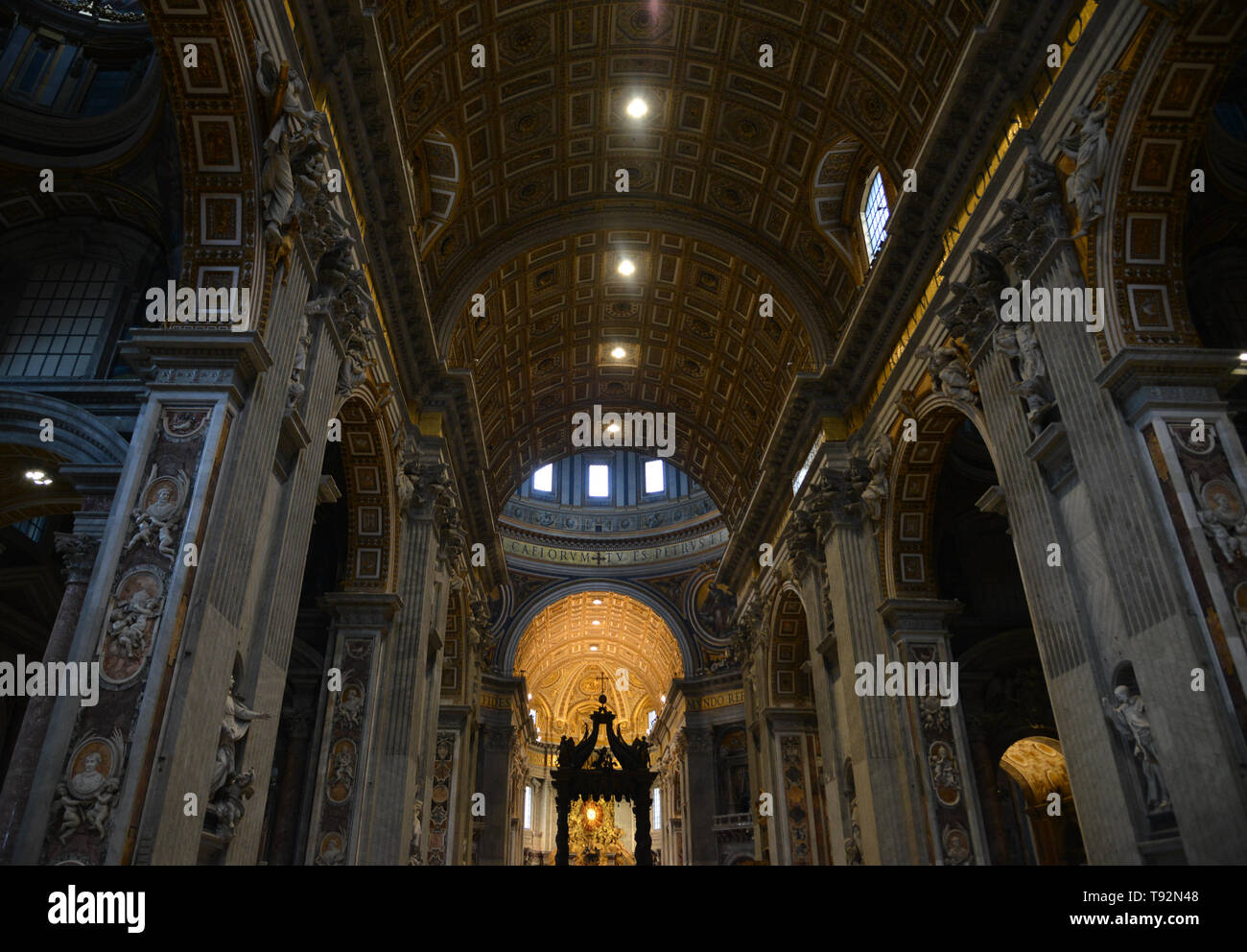 Rome, Italy - Oct 16, 2018. Interior of Saint Peter Basilica (San ...