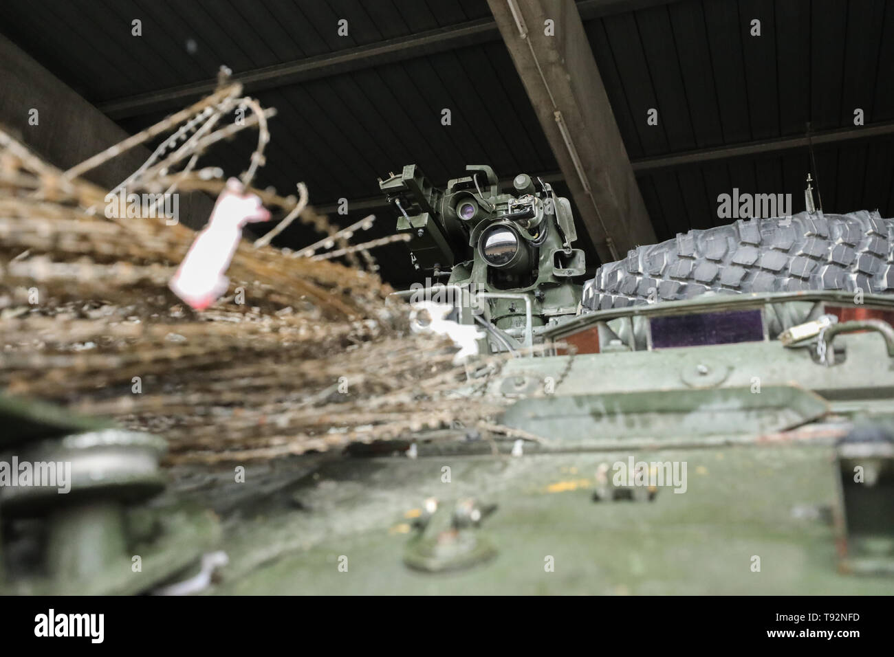 The Stryker Common Remotely Operated Weapon Station - Javelin is staged ...