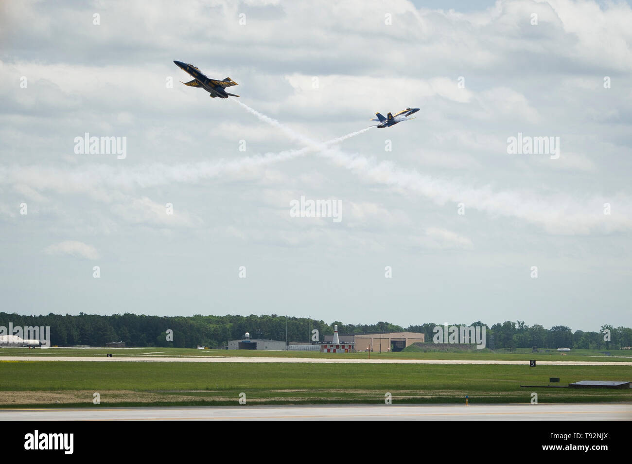 The U.S. Navy Flight Demonstration Squadron Blue Angels complete a high ...