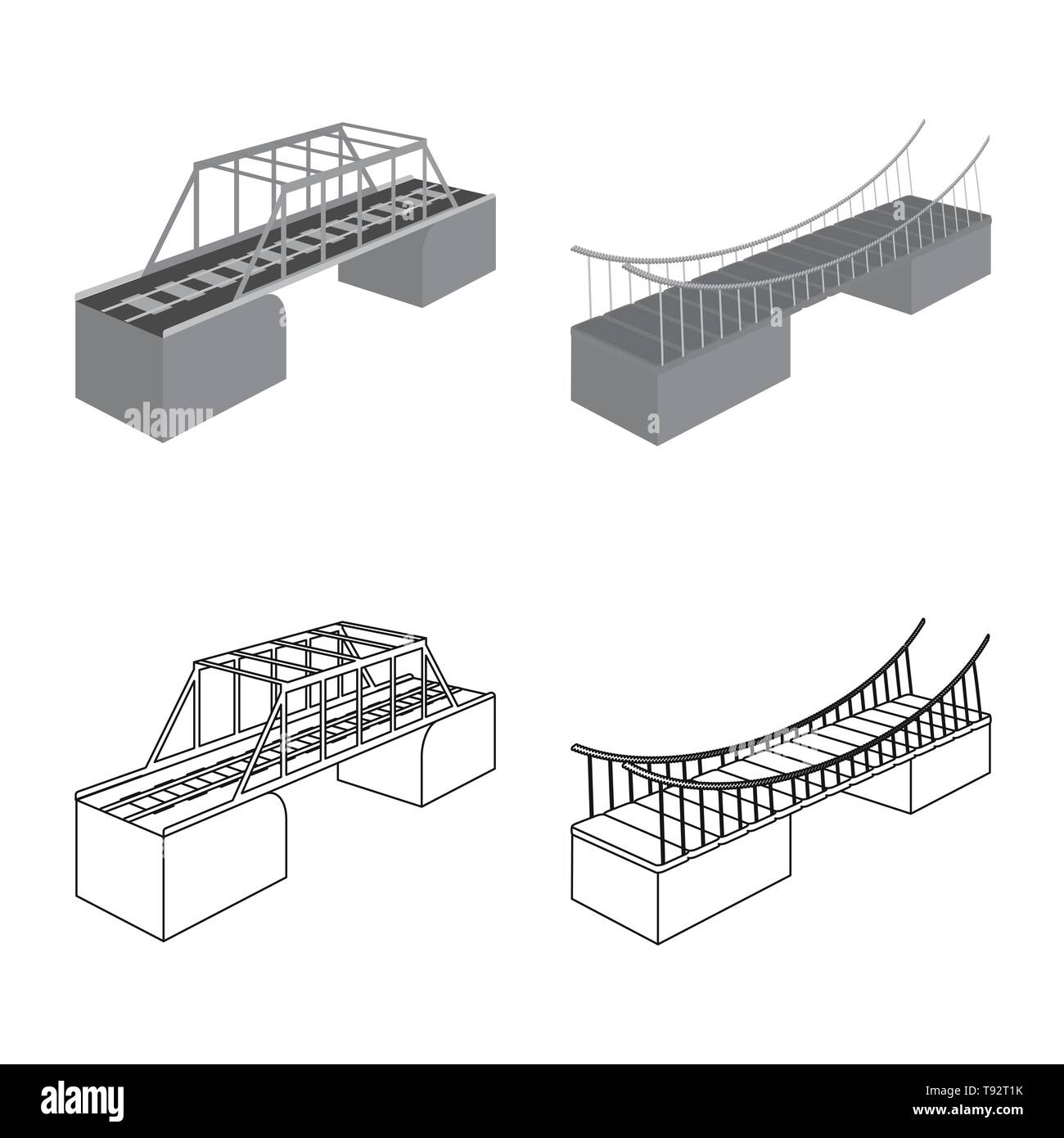 bridge,sea,mounted,assembled,hanging,columns,bank,autobahn,river,metal ...