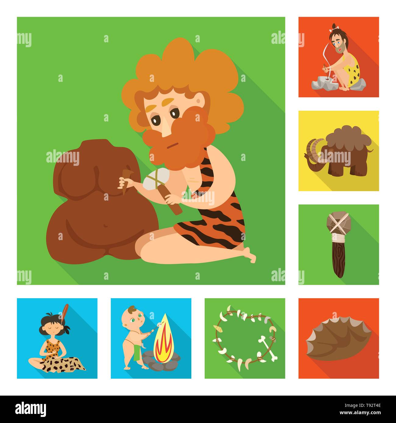 man,mammoth,hammer,woman,kid,necklace,flint,primeval,caveman,animal ...