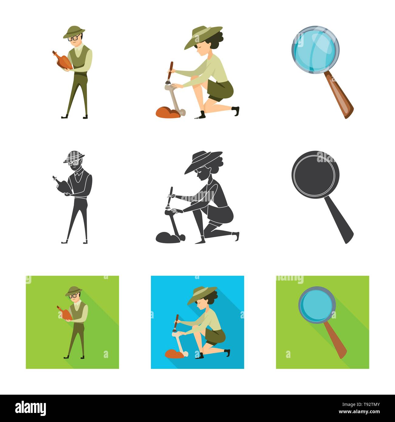 archaeologist,lens,human,girl,glass,amphora,ground,tool,seeker,pit ...