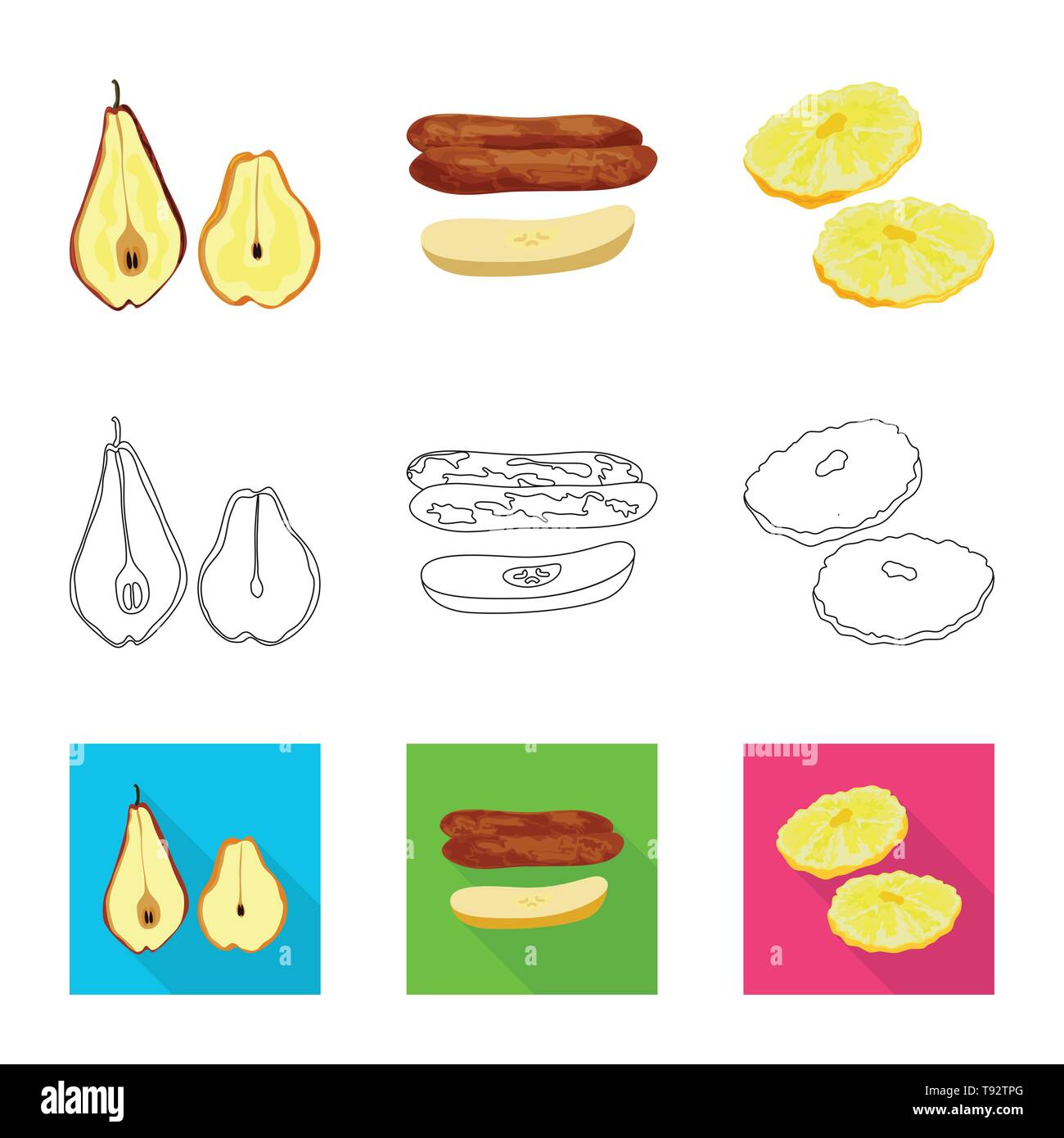 Vector illustration of food and raw sign. Set of food and nature vector ...