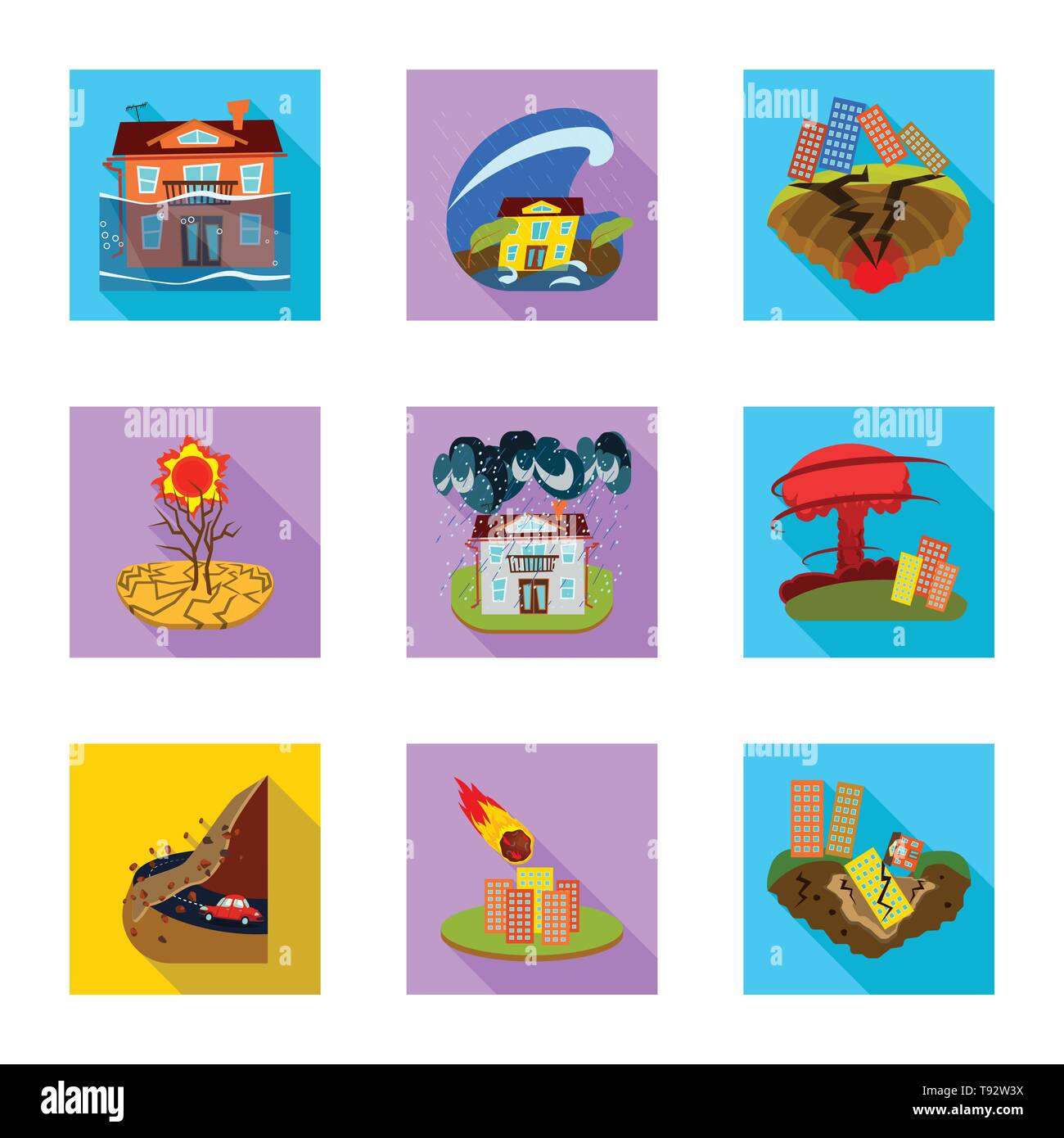 Isolated object of collapse and environment logo. Collection of ...