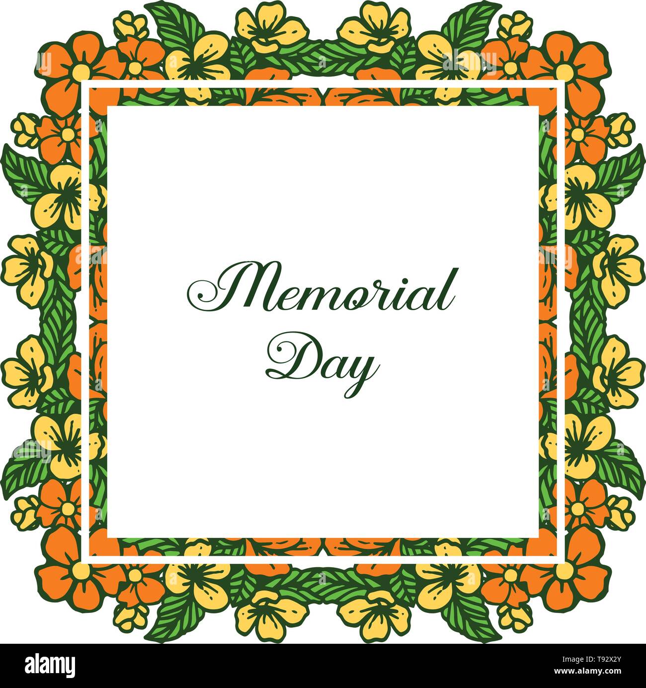 Vector illustration shape card memorial day with various crowd colorful ...