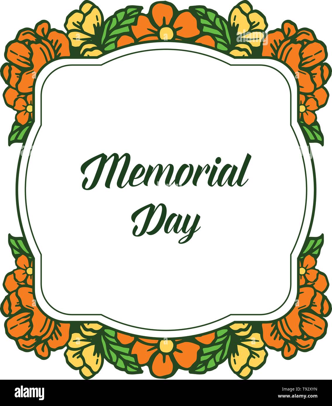 Vector illustration bright colorful flower frame for poster of memorial ...