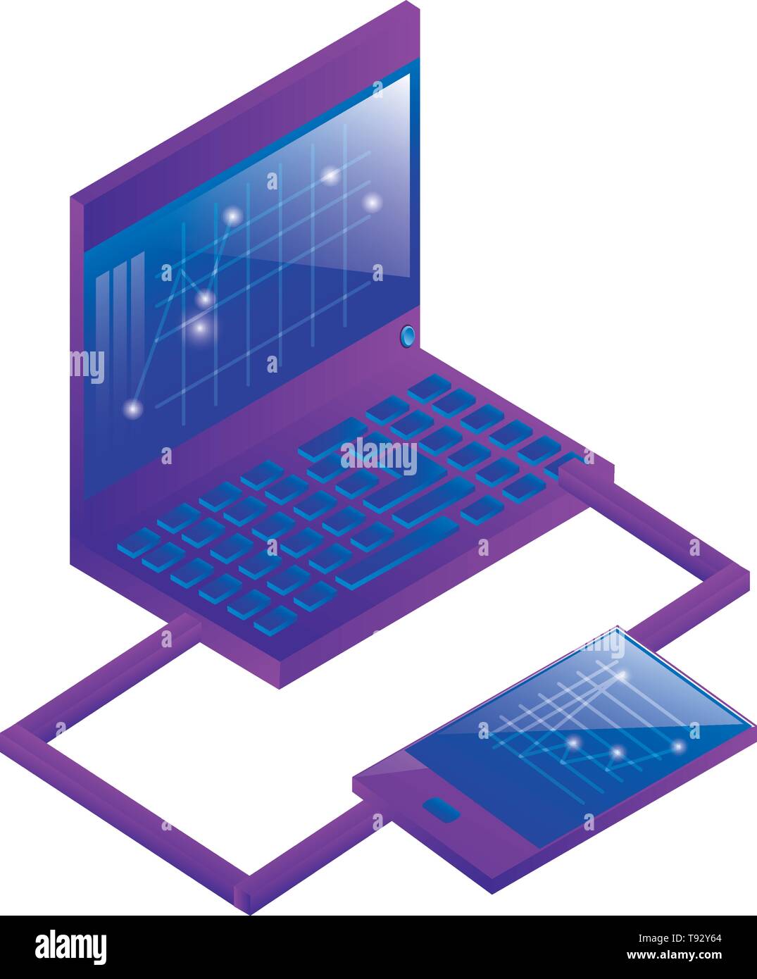 smartphone with laptop computer vector illustration design Stock Vector ...