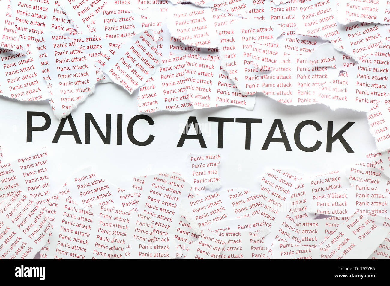 Pieces of paper and text PANIC ATTACK on white background Stock Photo ...