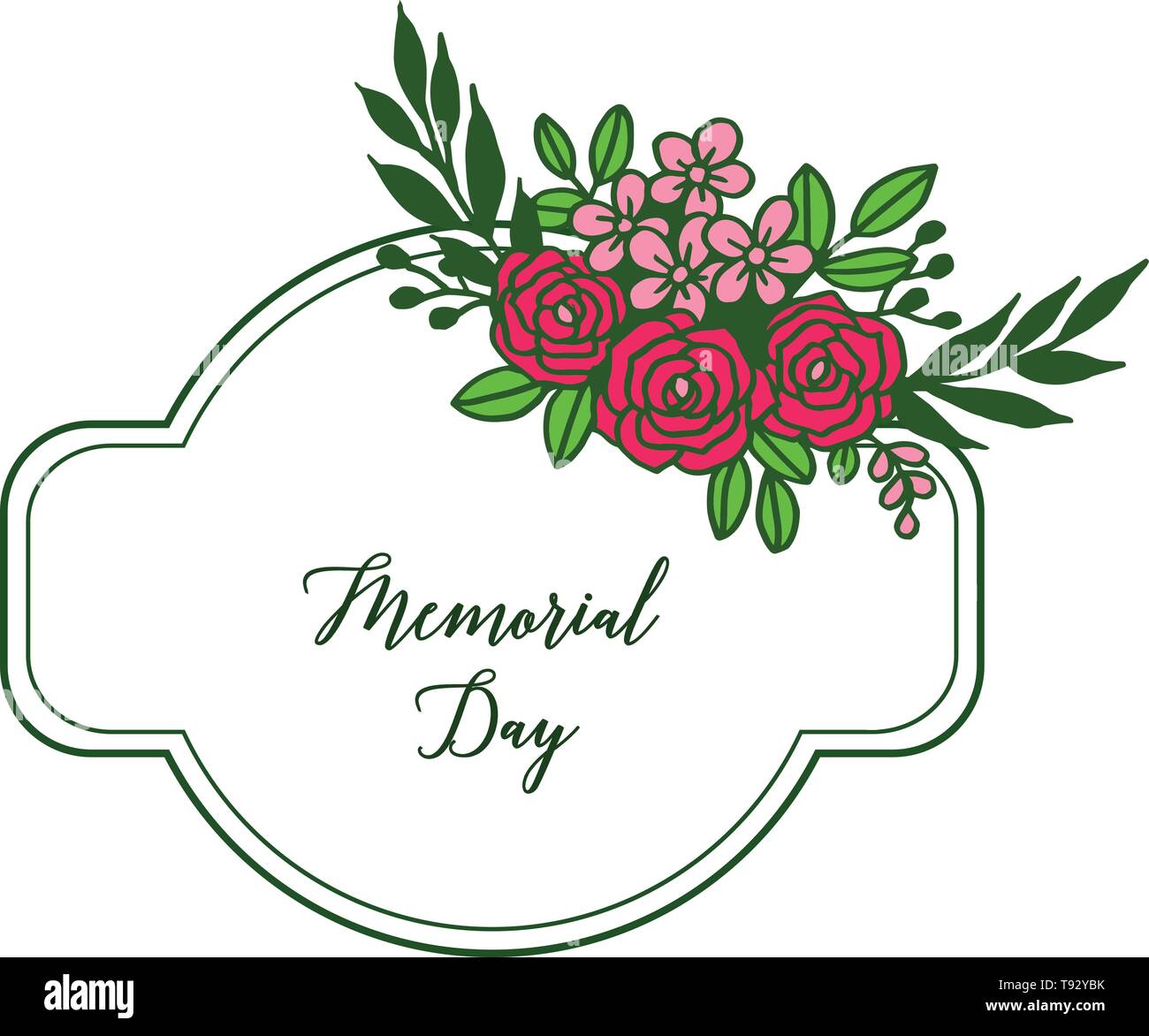 Vector illustration pattern of rose colorful flower frame for ...