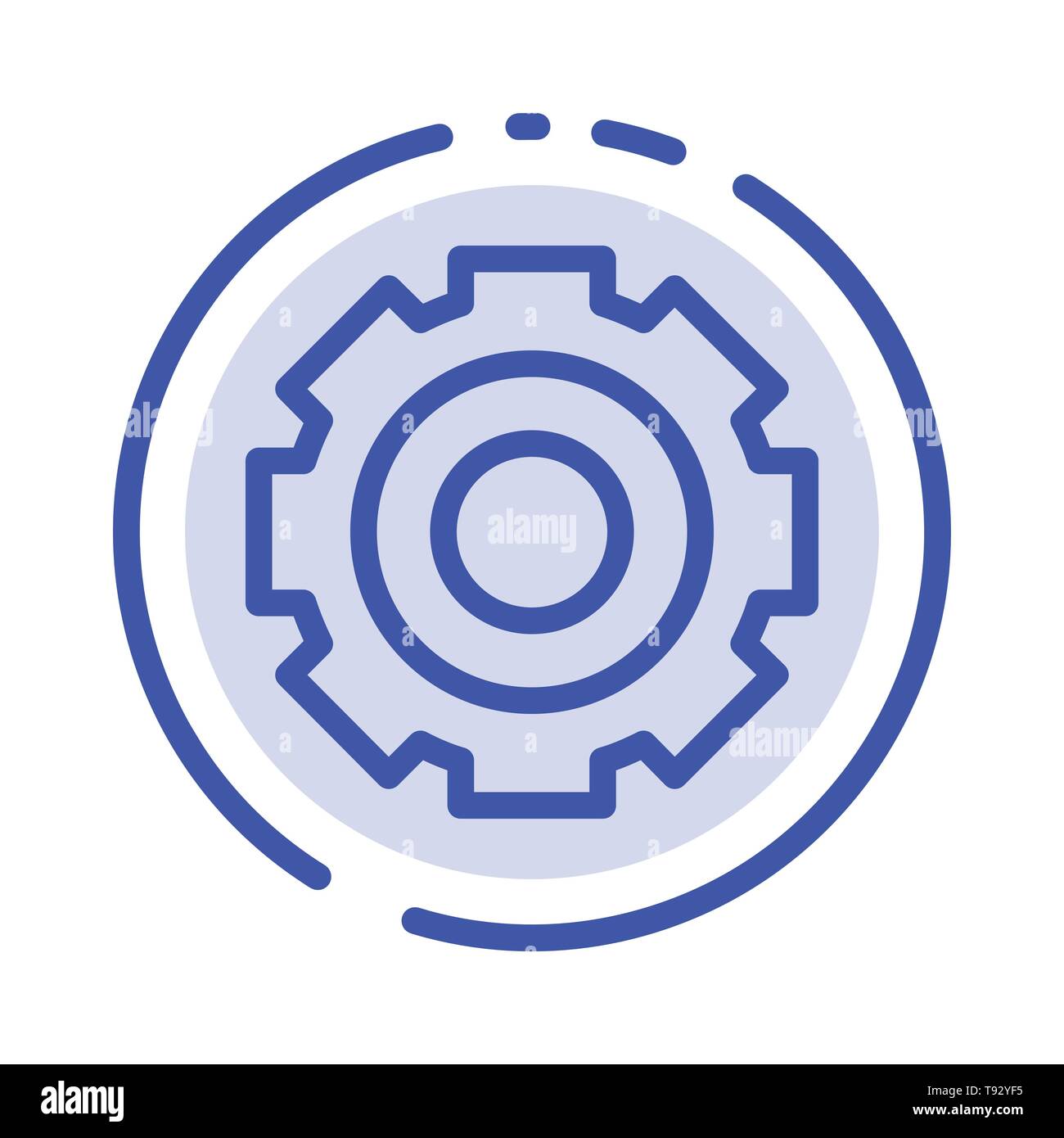 Basic, General, Job, Setting, Universal Blue Dotted Line Line Icon ...