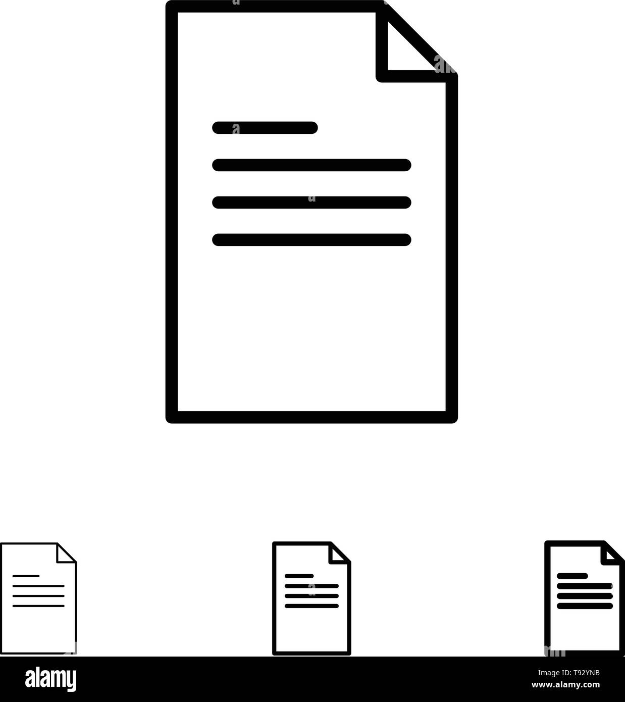 File, Text, Data, Report Bold and thin black line icon set Stock Vector Image & Art - Alamy