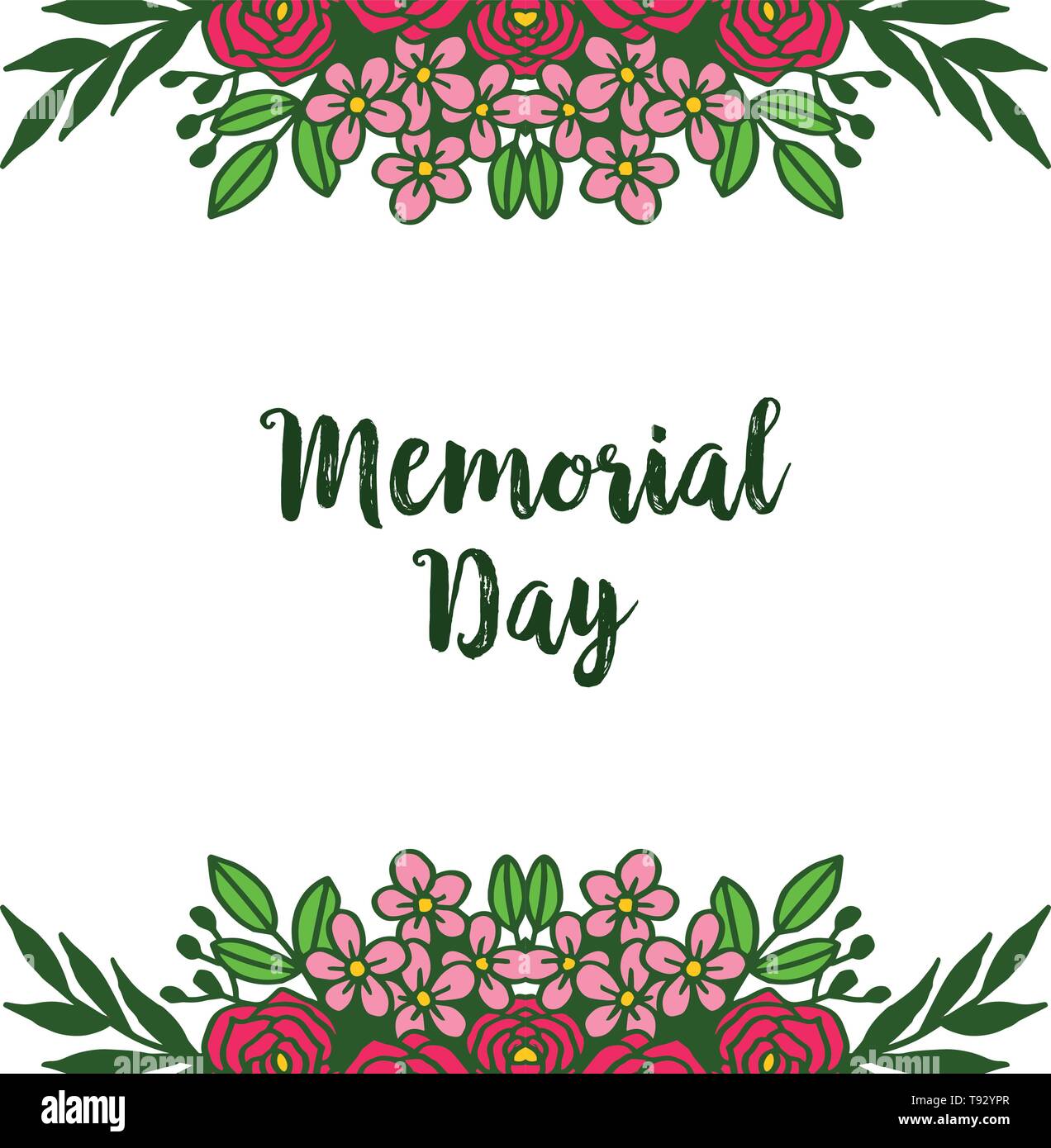 Vector illustration decor card of memorial day with various ornate of ...