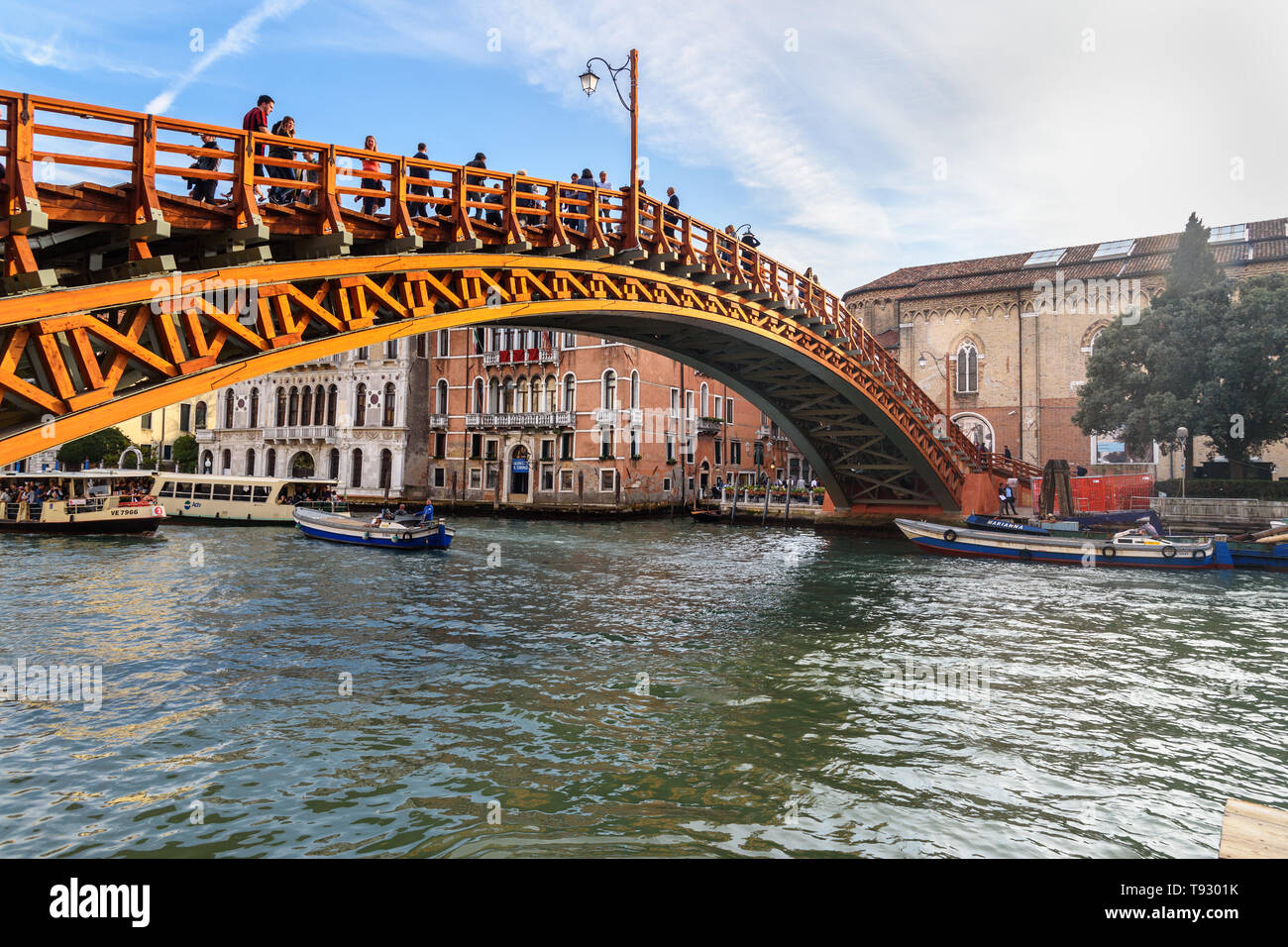 Venice, Italy - October 23, 2018: Bridge Ponte dell'Accademia over ...