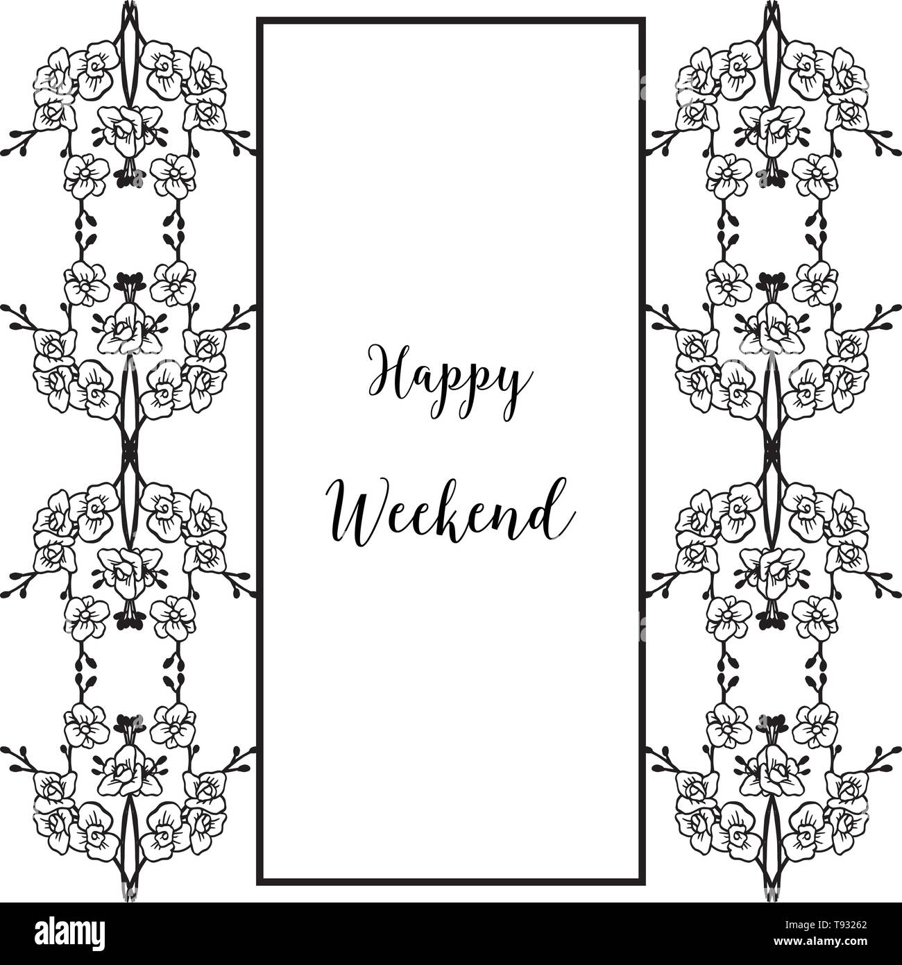 Vector illustration decoration of flower frame for invitation happy ...