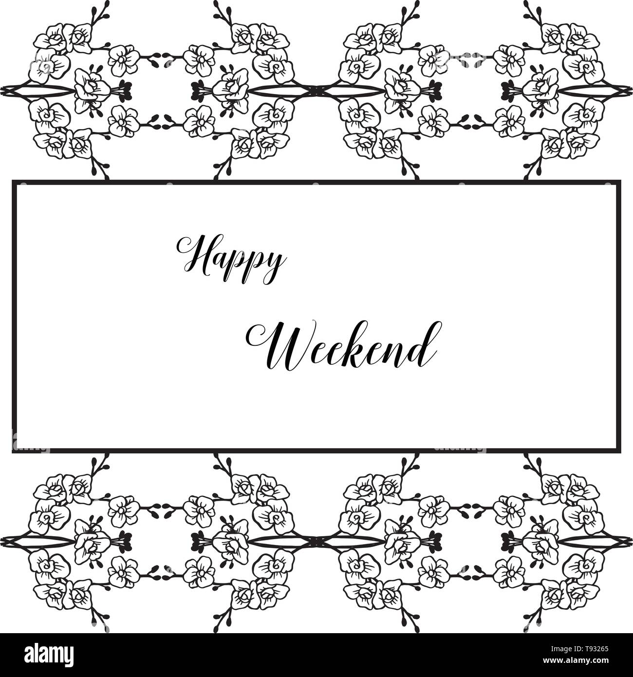 Vector illustration decoration of flower frame for invitation happy ...