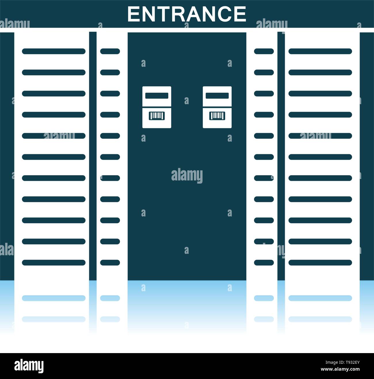 Stadium Entrance Turnstile Icon. Shadow Reflection Design. Vector ...