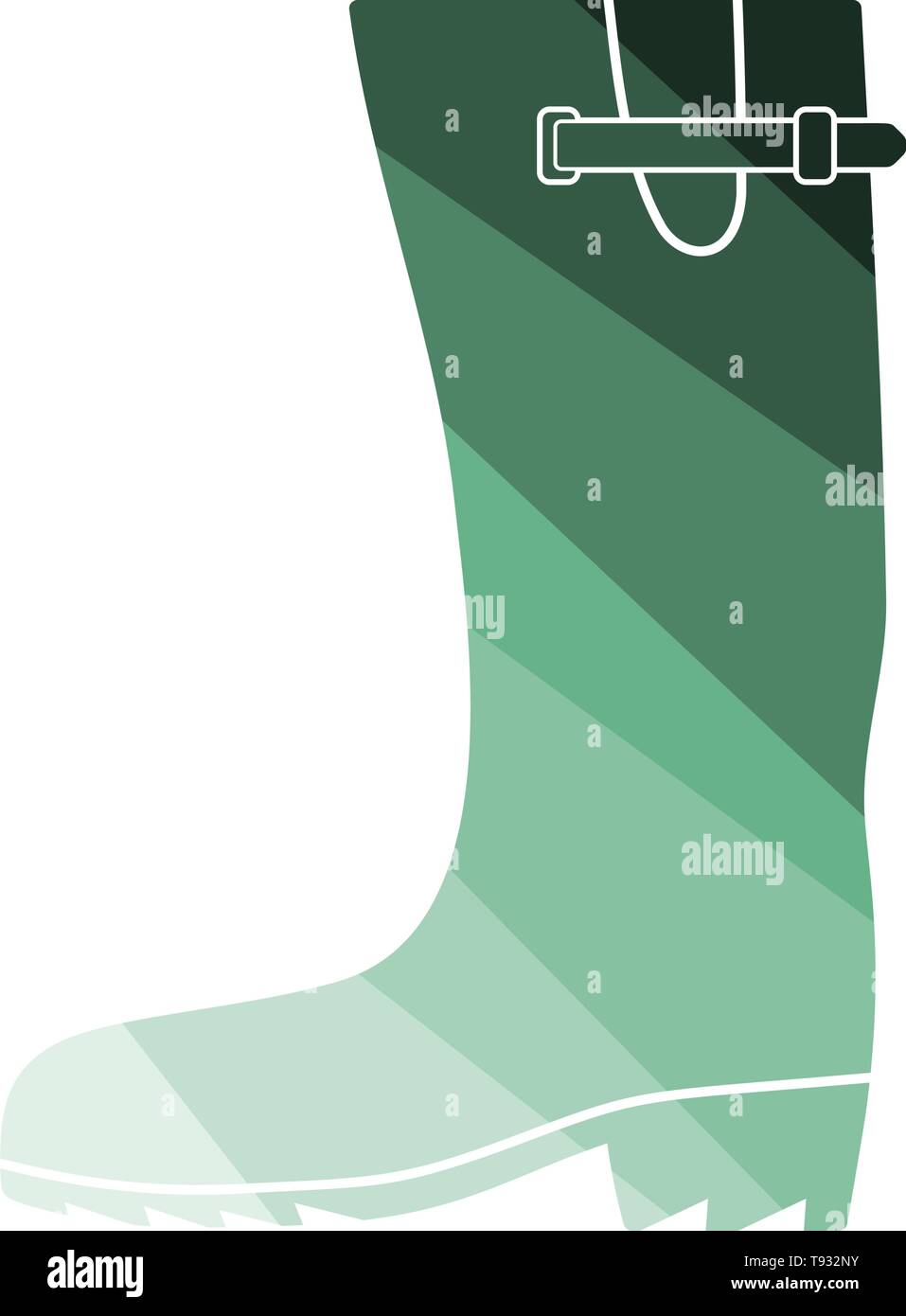 Rubber Boot Icon. Flat Color Ladder Design. Vector Illustration Stock ...