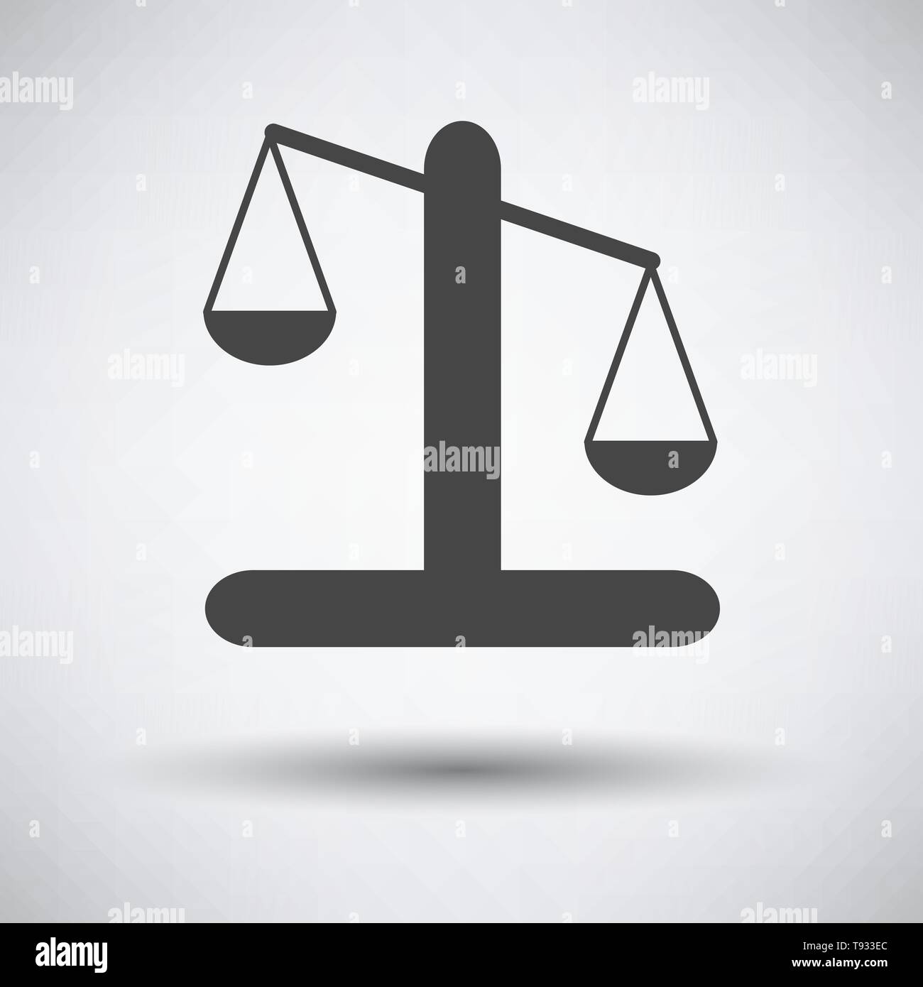 Scale Icon. Dark Gray on Gray Background With Round Shadow. Vector ...