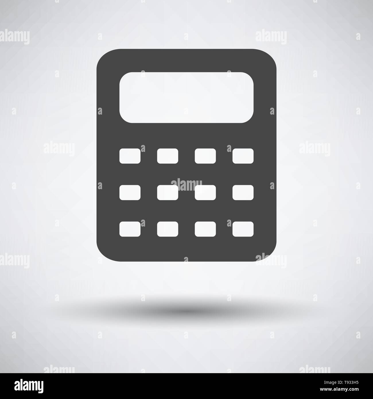 Calculator Icon. Dark Gray on Gray Background With Round Shadow. Vector Illustration Stock ...