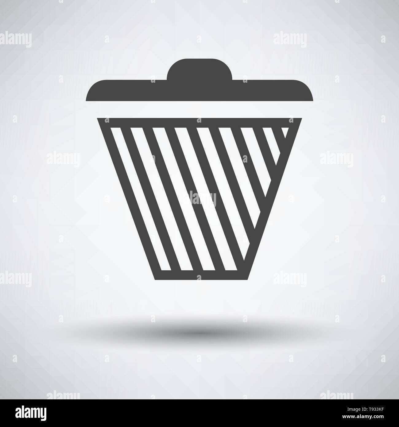 Trash Icon. Dark Gray on Gray Background With Round Shadow. Vector ...