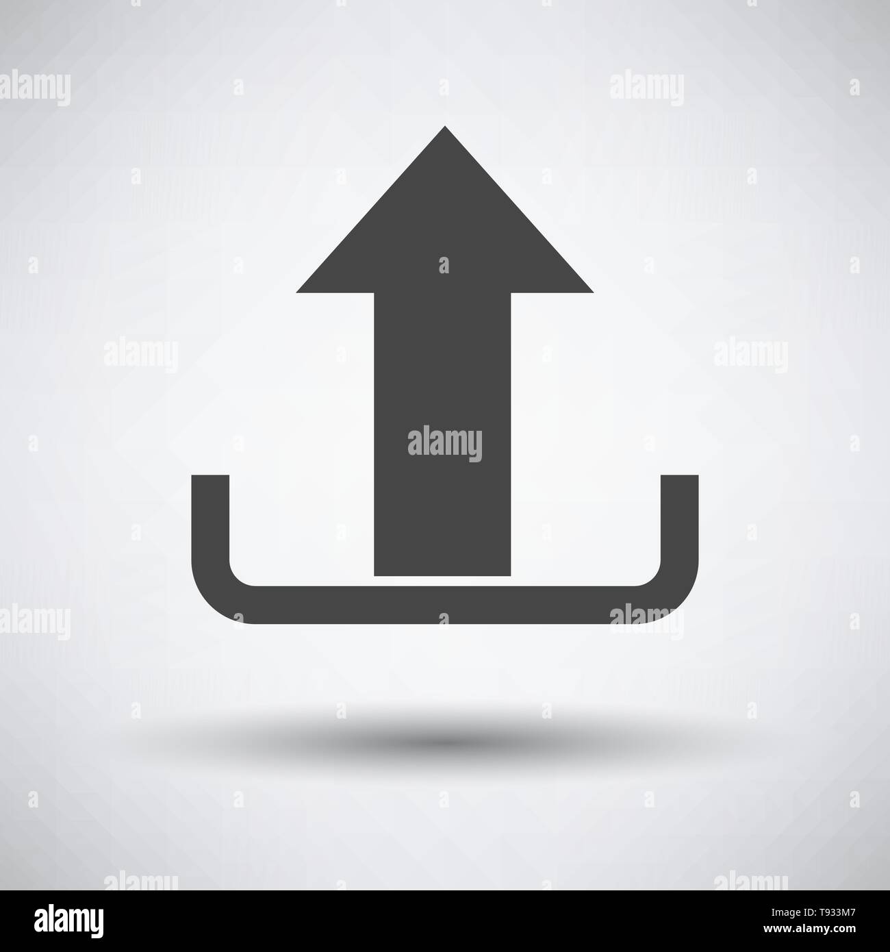 Upload Icon. Dark Gray on Gray Background With Round Shadow. Vector ...