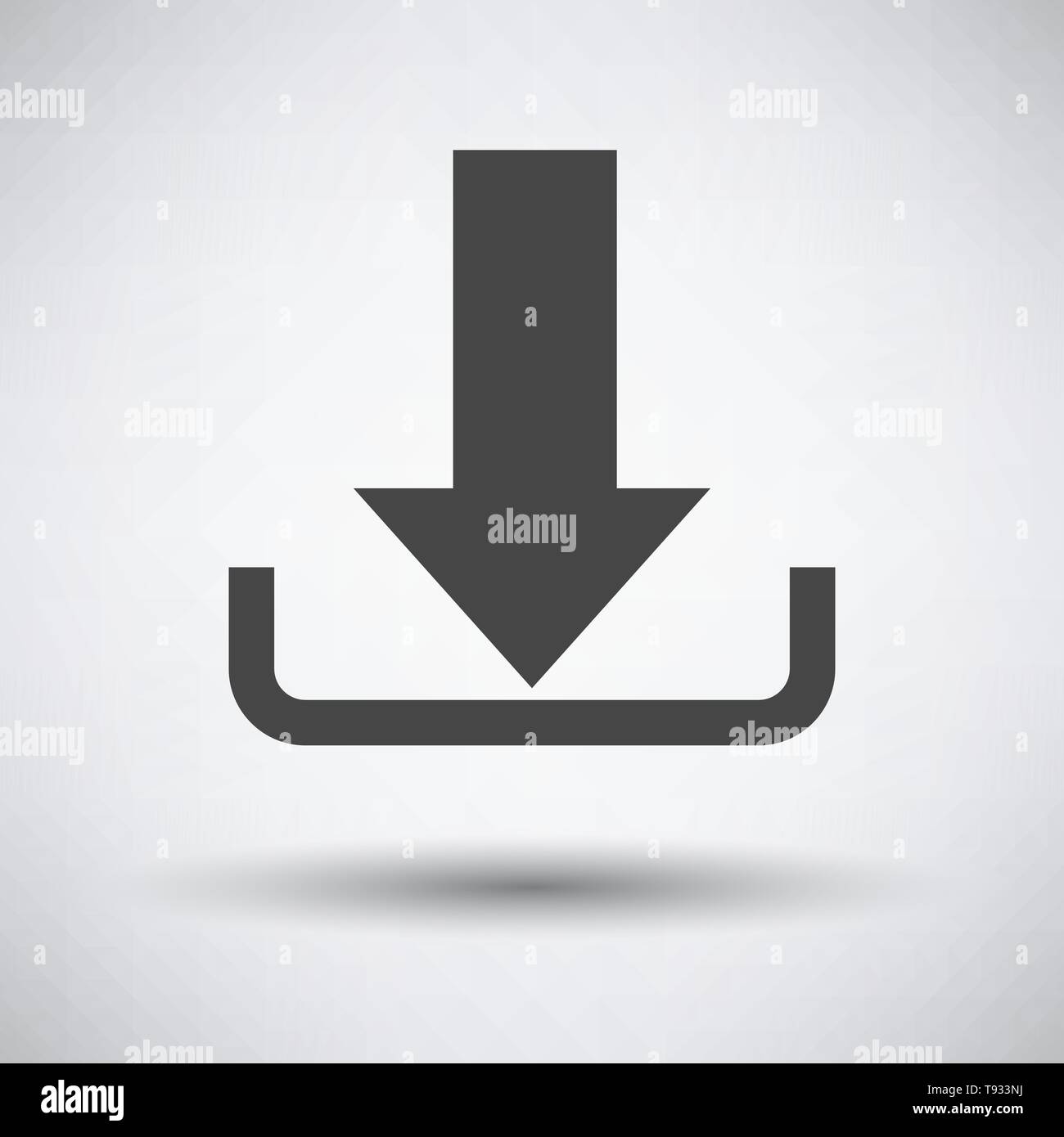 Download Icon. Dark Gray on Gray Background With Round Shadow. Vector ...