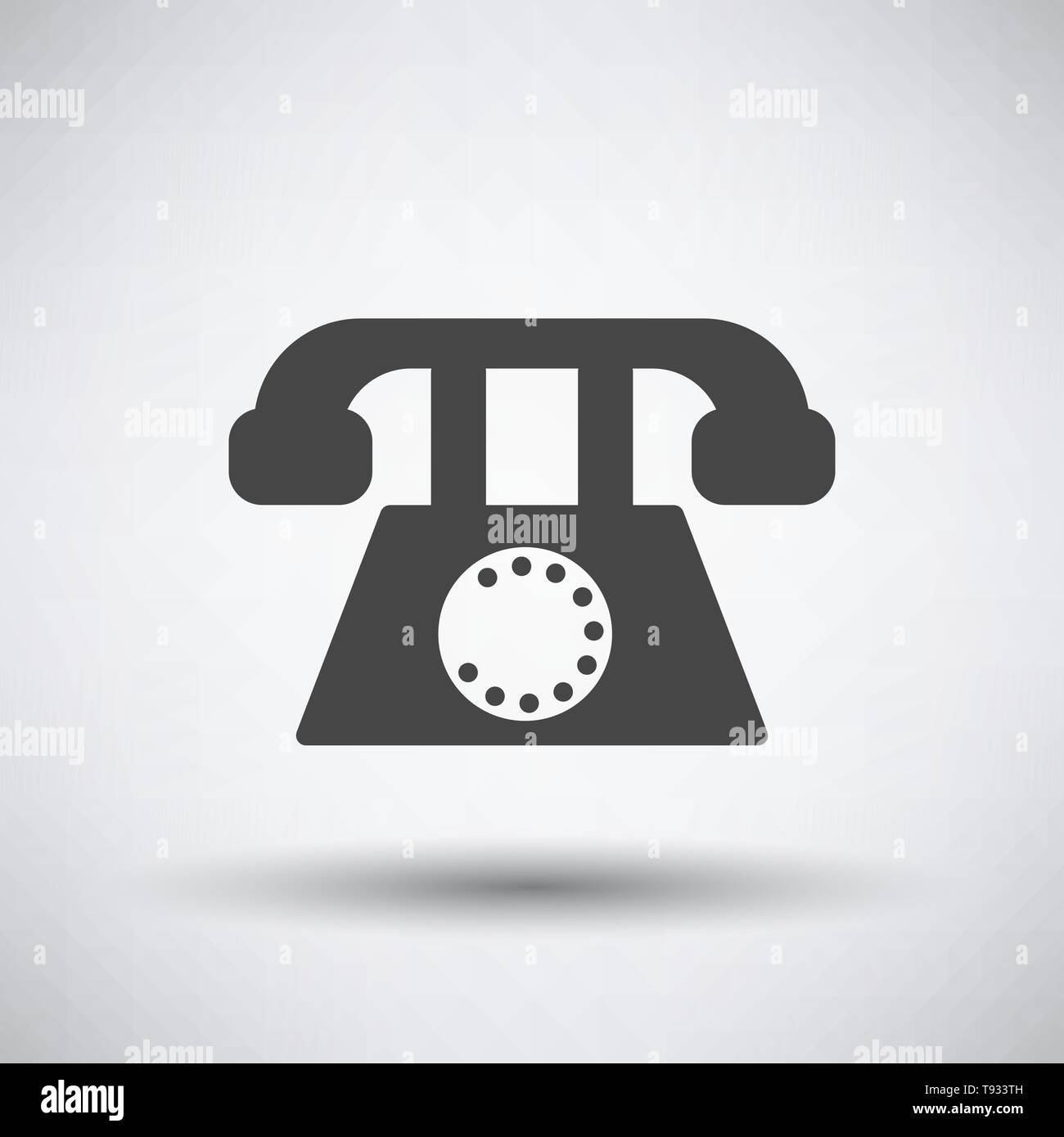 Old Phone Icon. Dark Gray on Gray Background With Round Shadow. Vector ...