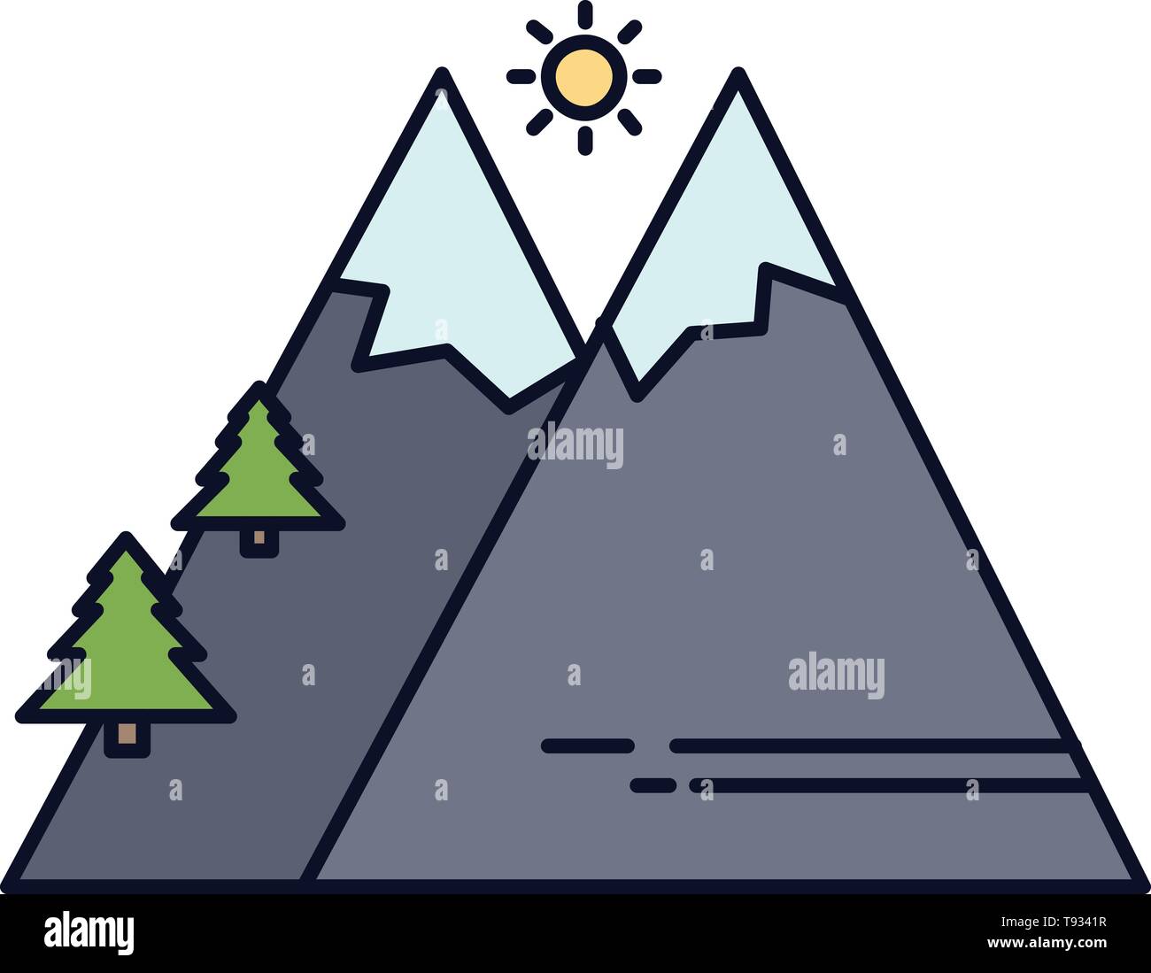 Scenery and trekking mountains Stock Vector Images - Alamy
