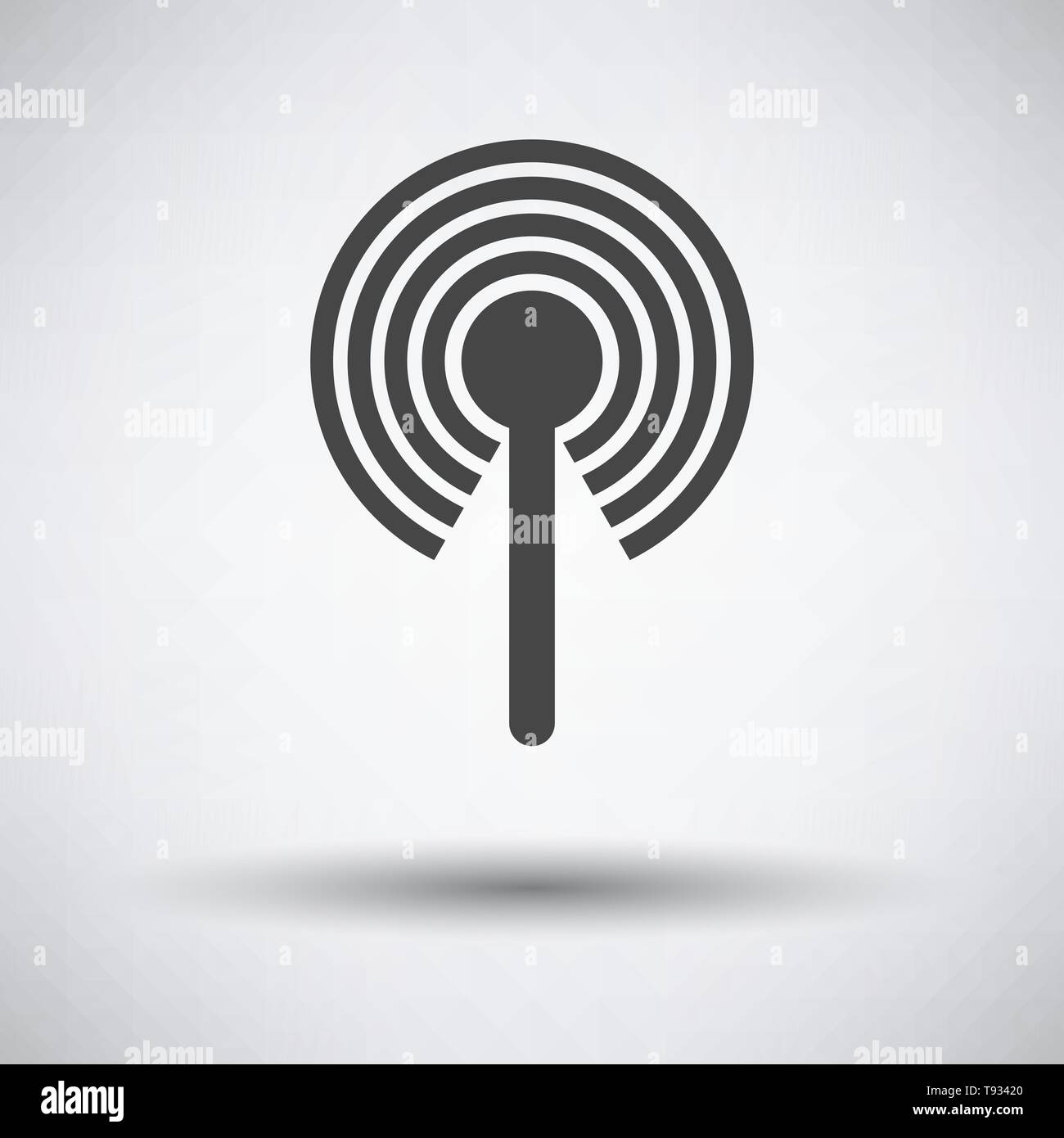 Radio Antenna Icon. Dark Gray on Gray Background With Round Shadow ...